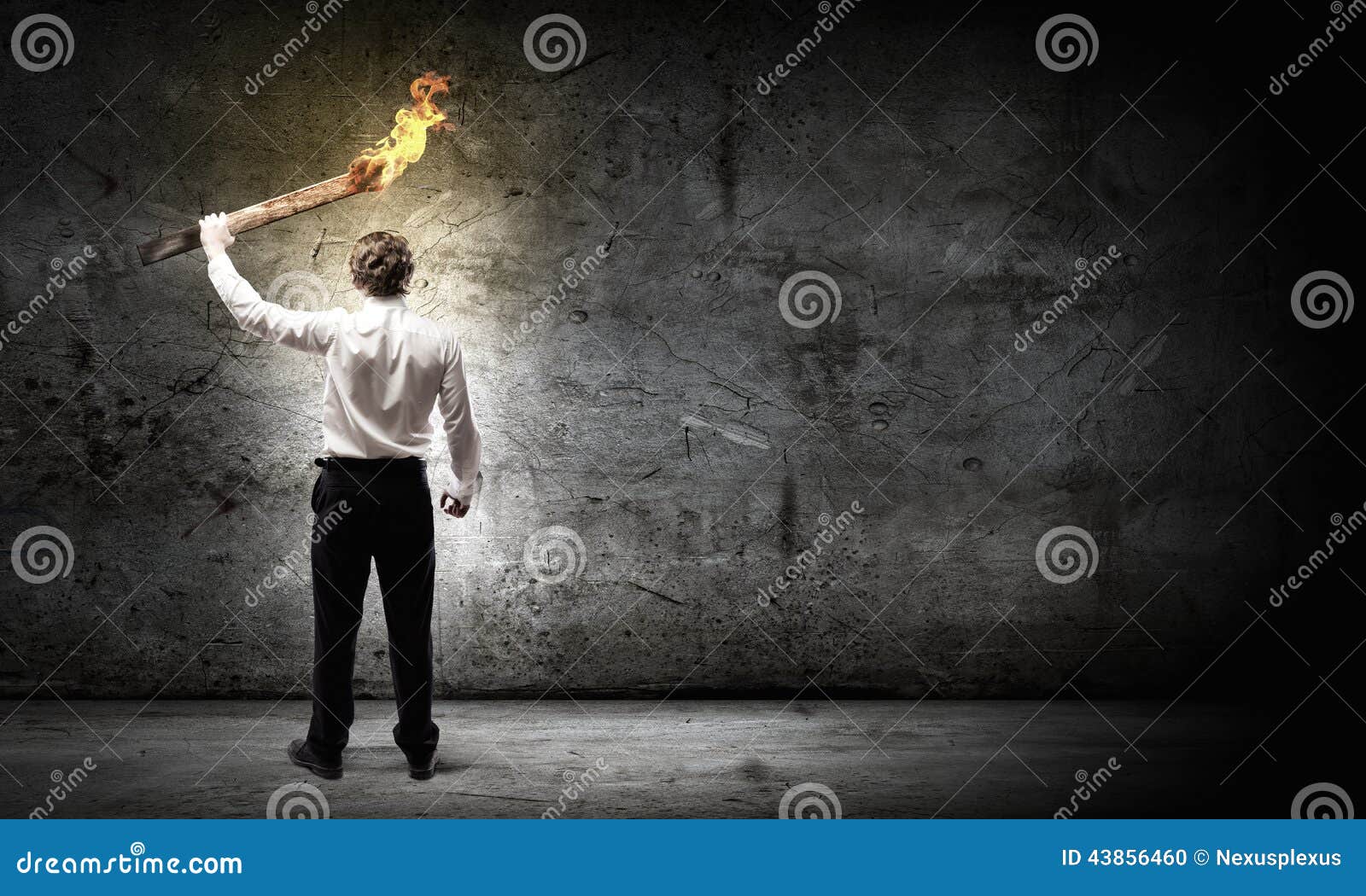 Man with torch stock photo. Image of direction, confident - 43856460