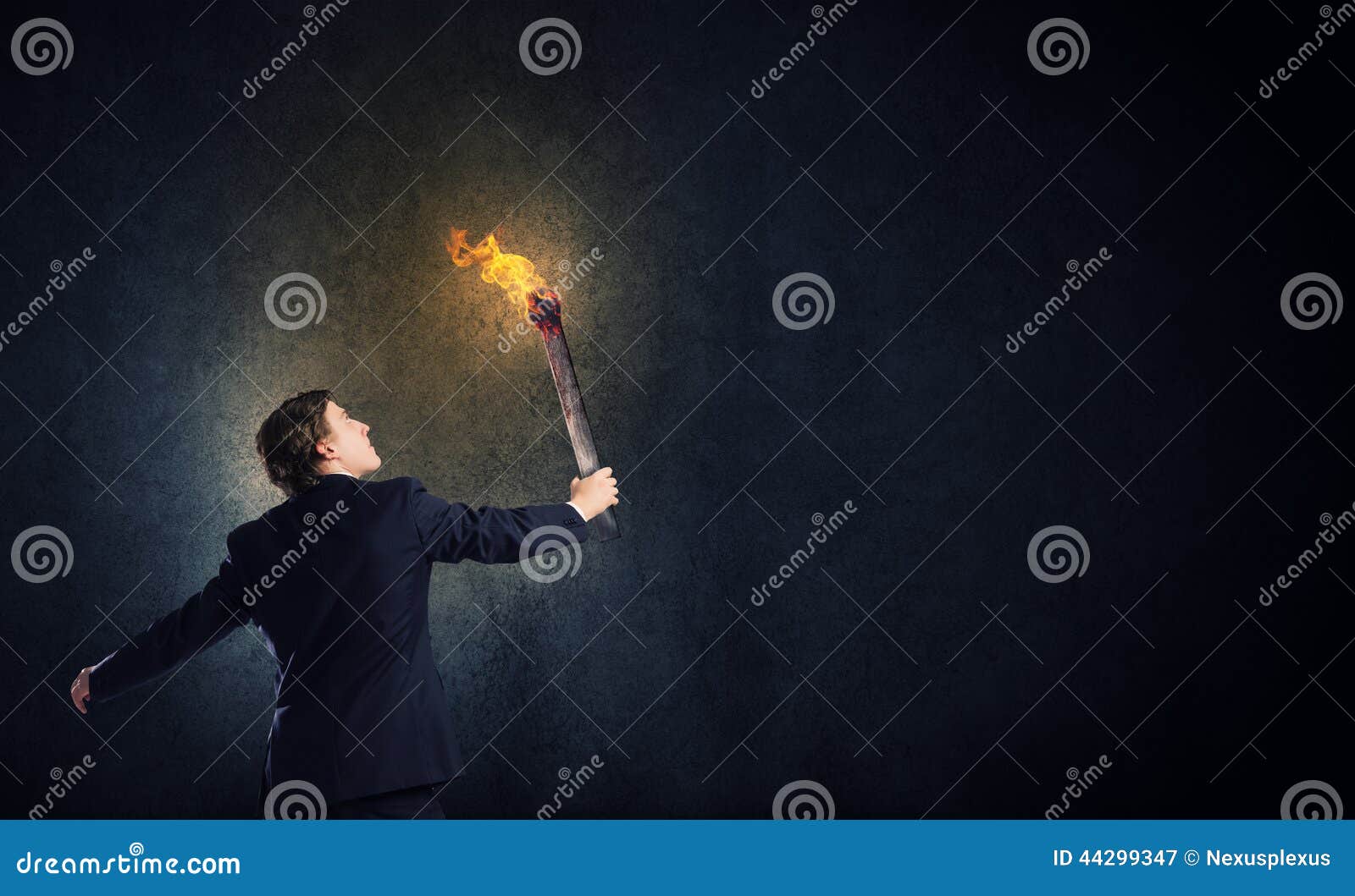 Man with torch stock image. Image of illumination, carrying - 44299347