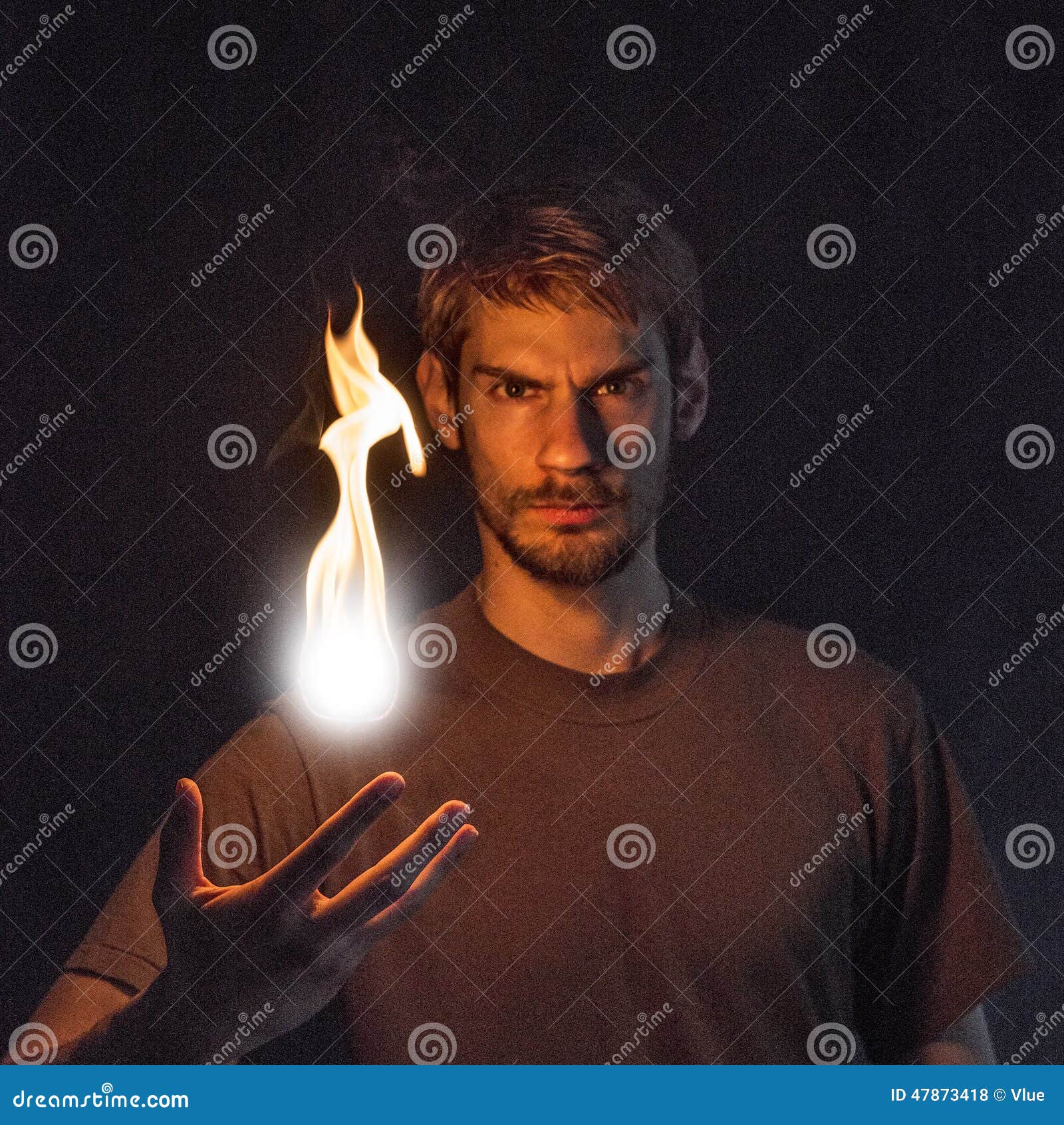 Man Tossing Fire Ball stock photo. Image of mentalist - 47873418