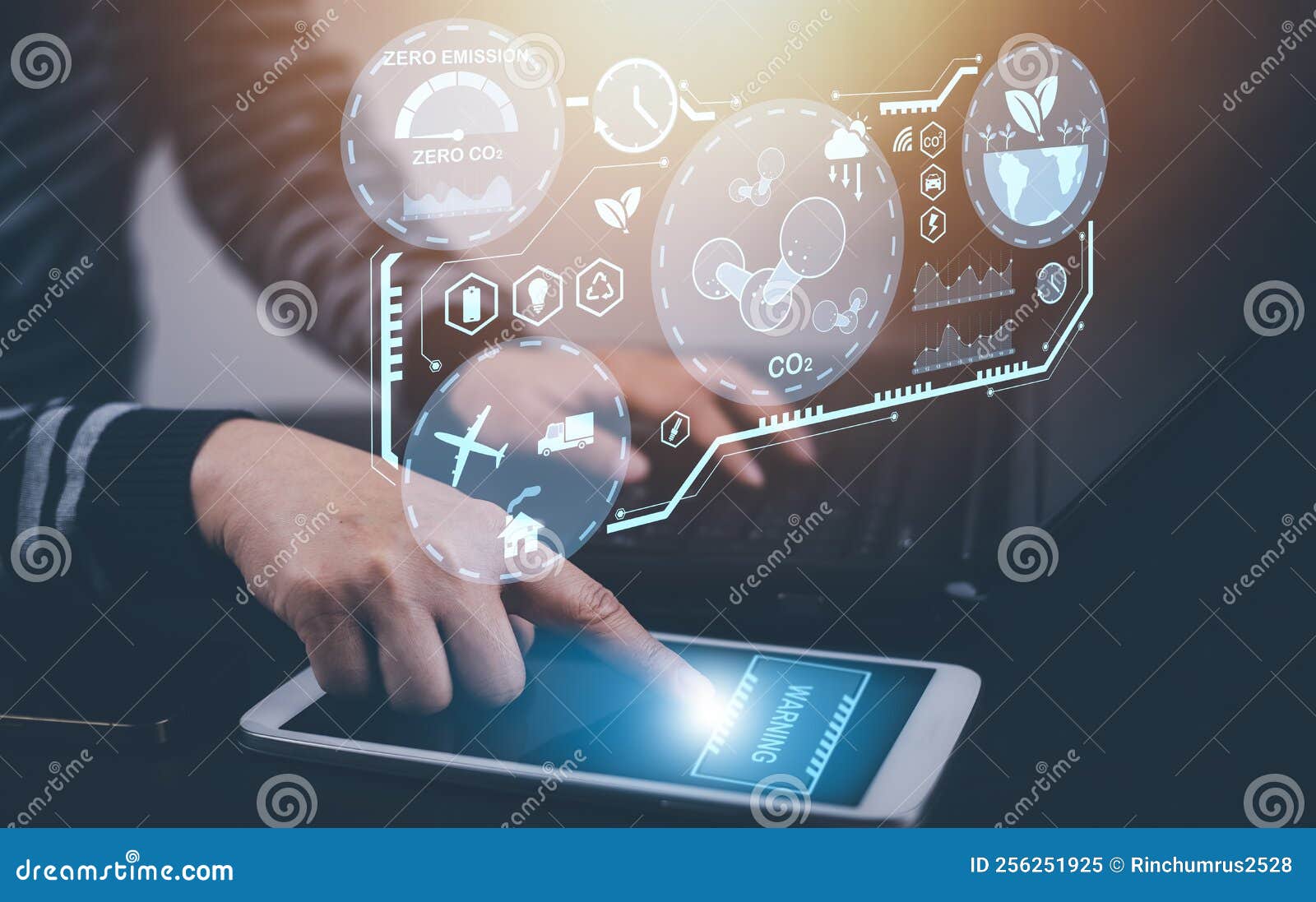 Man Touch Bar of Energy Worker Interface, Sustainable Development with ...