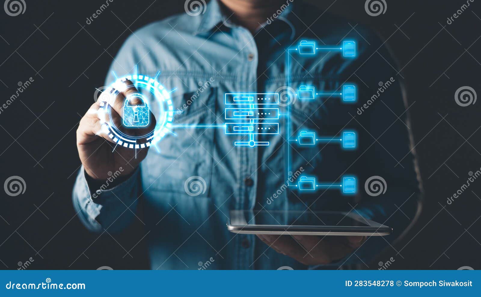 Man Touch Screen To Manage Data,Document Management System (DMS),knowledge and Documentation in ...