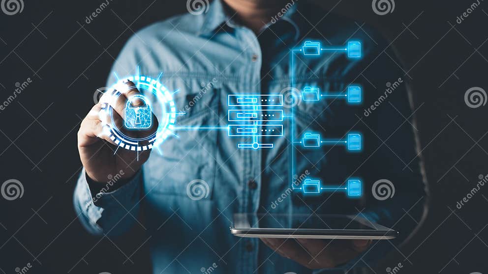 Man Touch Screen To Manage Data,Document Management System (DMS),knowledge and Documentation in ...