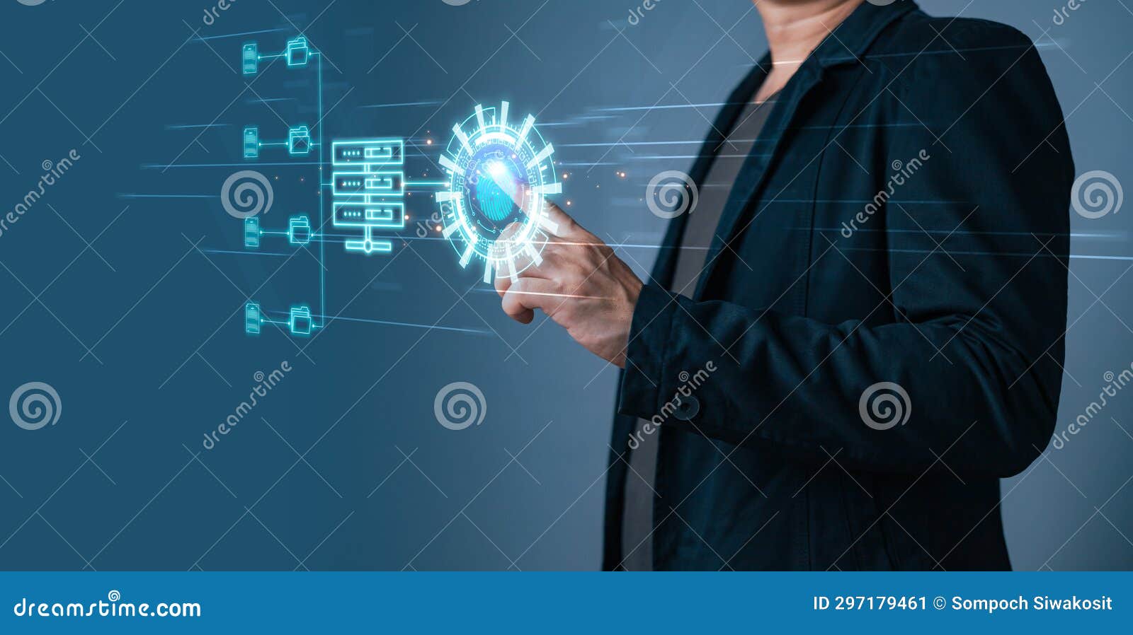 Man Touch Screen To Manage Data,Document Management System DMS Stock Image - Image of digital ...