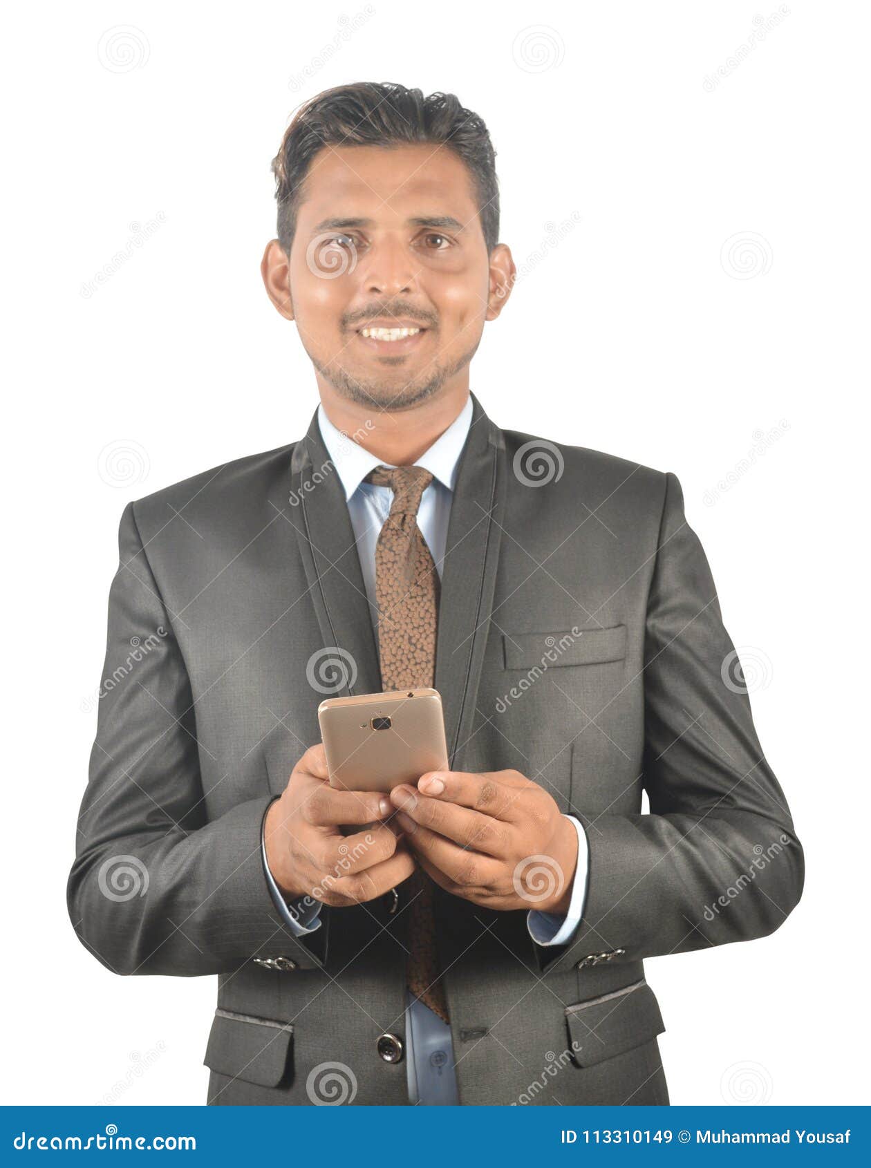 Man Touching Android Phone Screen Isolated On White Background P Stock Image Image Of Adult 0746