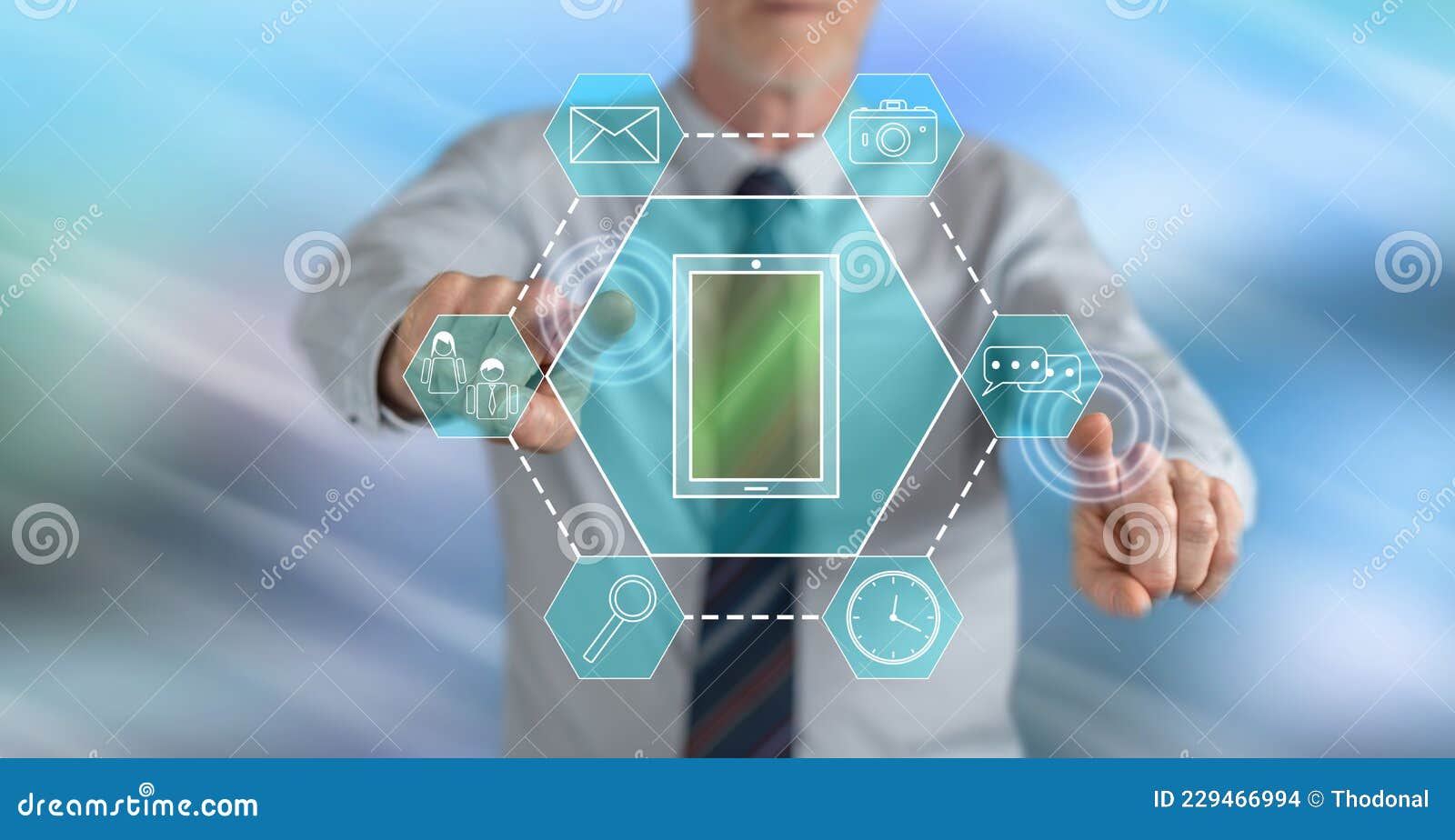 Man Touching an Apps Concept Stock Photo - Image of interface, store ...