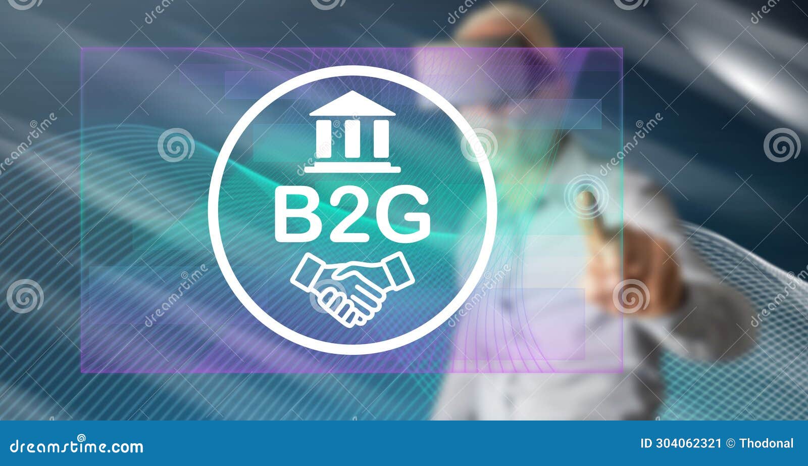 Man touching a b2g concept stock image. Image of businesstogovernment ...