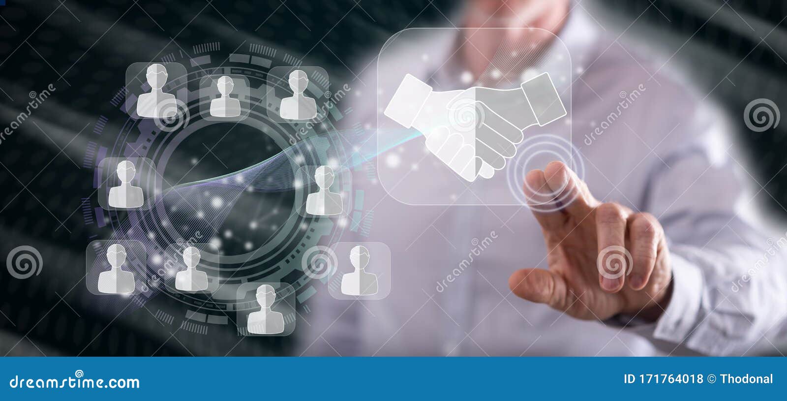 Man Touching a Business Partner Concept Stock Photo - Image of people ...