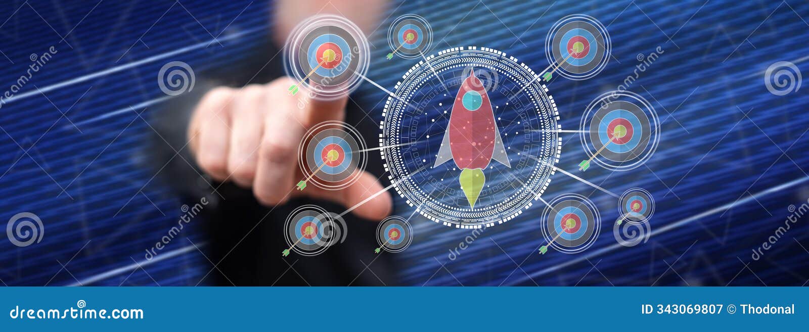 Man Touching a Business Target Concept Stock Image - Image of concept ...