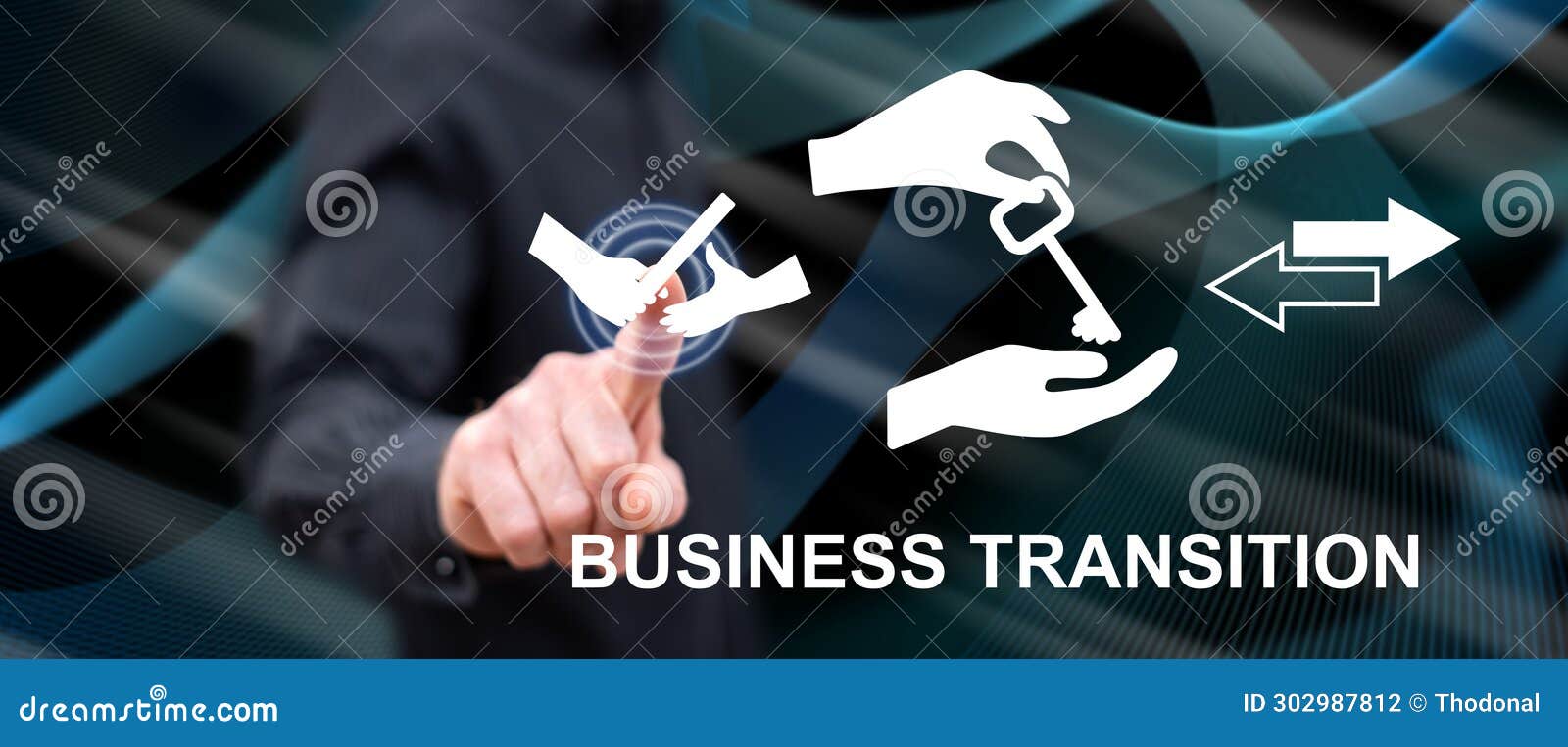 Man Touching a Business Transition Concept Stock Photo - Image of hope ...