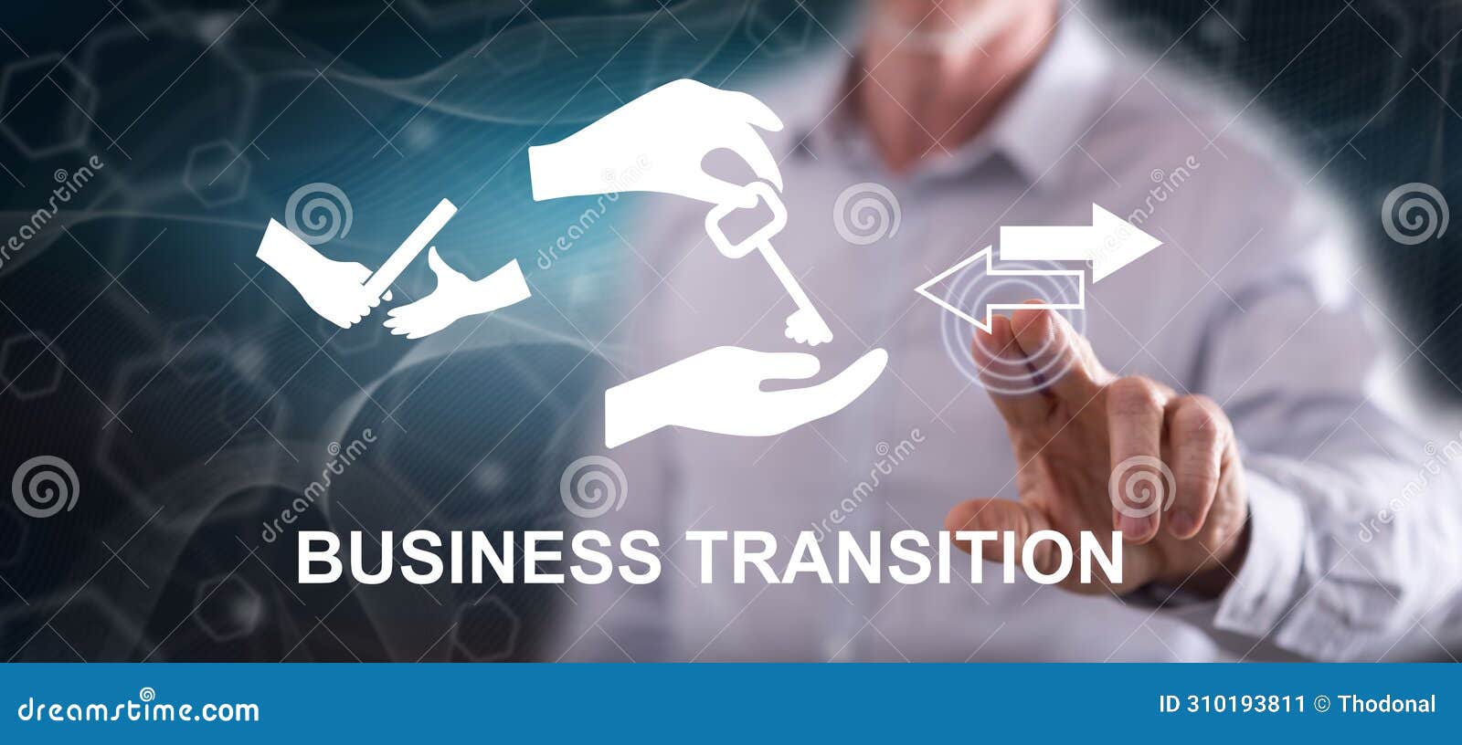 Man Touching a Business Transition Concept Stock Image - Image of hope ...
