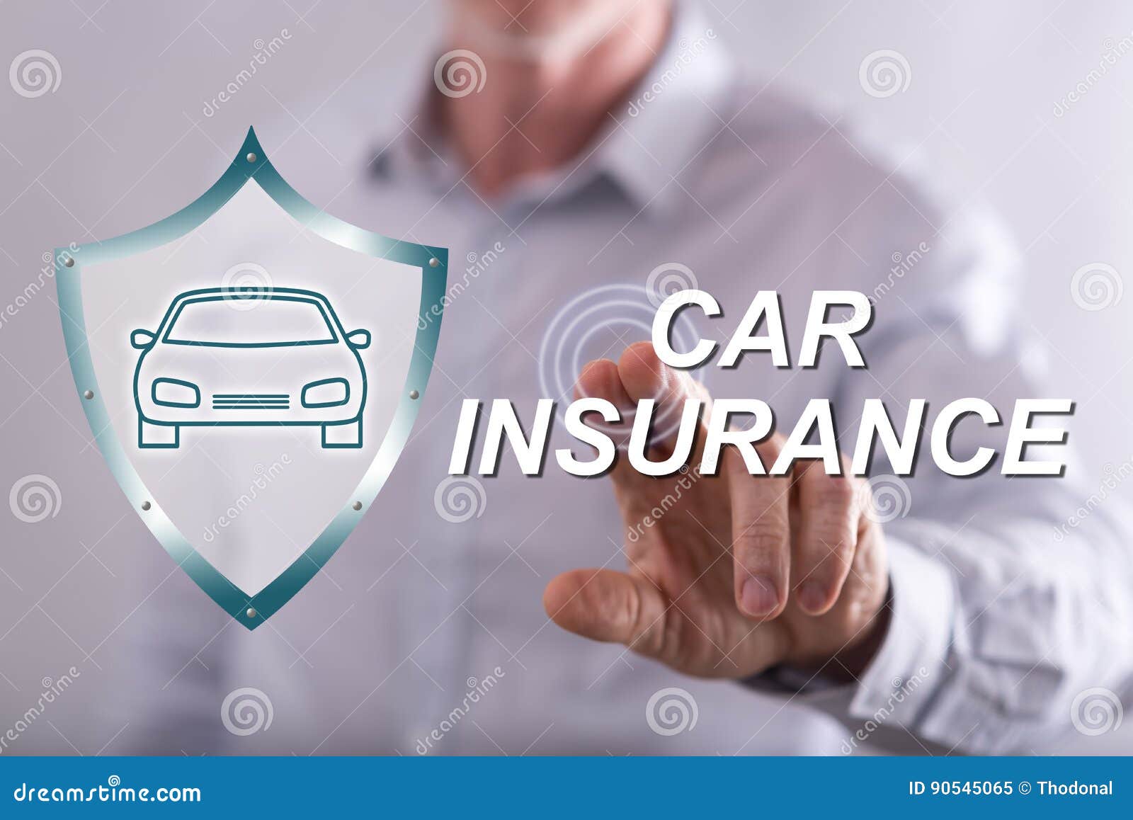 Man Touching a Car Insurance Concept on a Touch Screen Stock Image ...