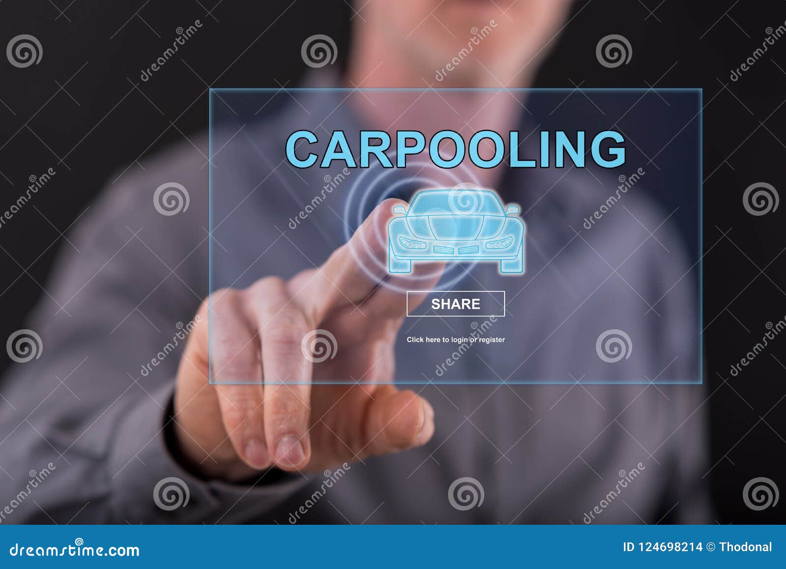 Man Touching a Carpooling Concept Stock Photo - Image of carsharing ...