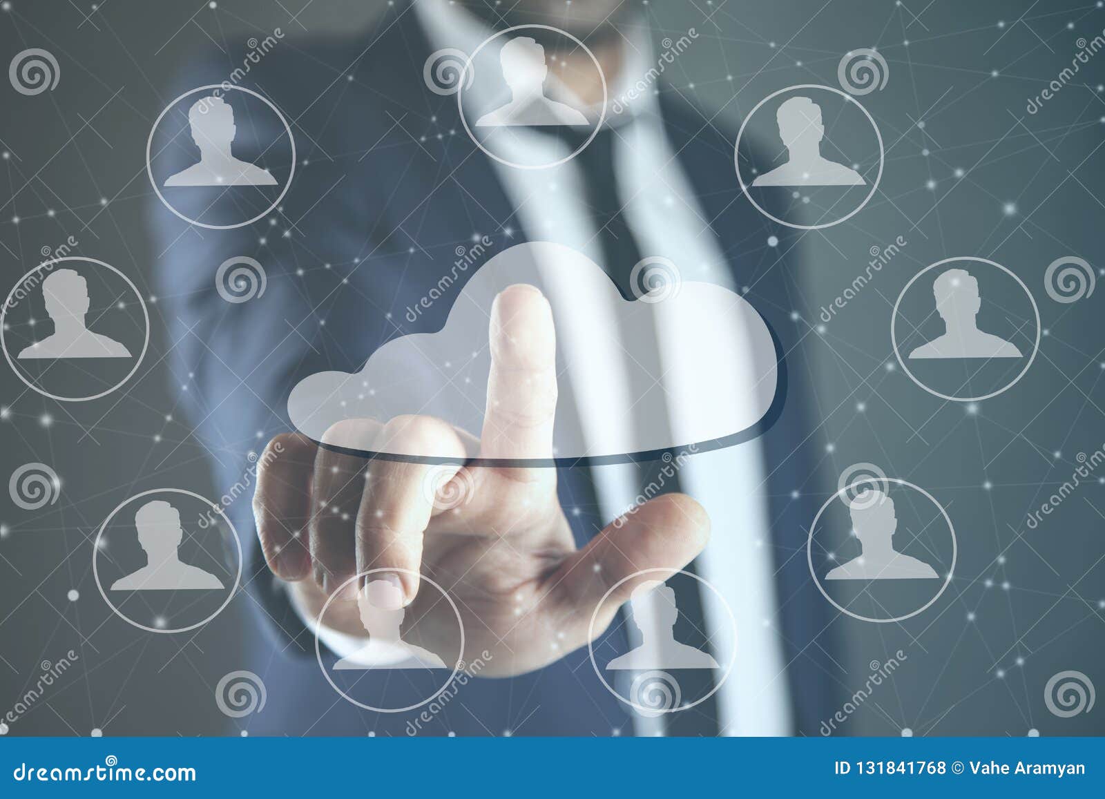 Man touching in screen stock photo. Image of person - 131841768