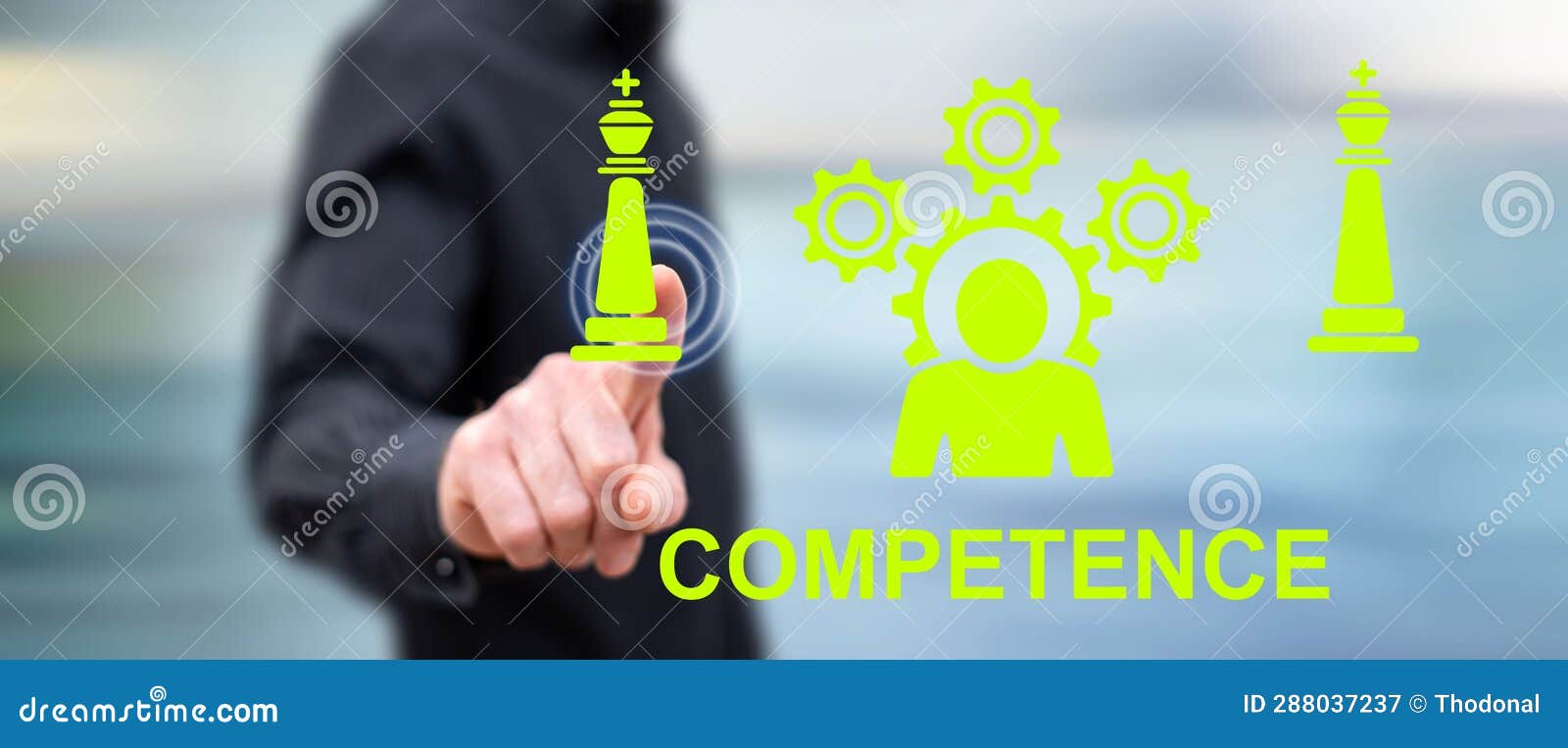 Man Touching a Competence Concept Stock Image - Image of information ...