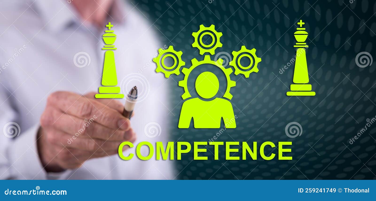 Man Touching a Competence Concept Stock Image - Image of leadership ...