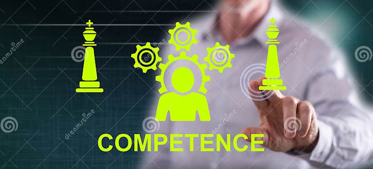 Man Touching a Competence Concept Stock Image - Image of expertise ...