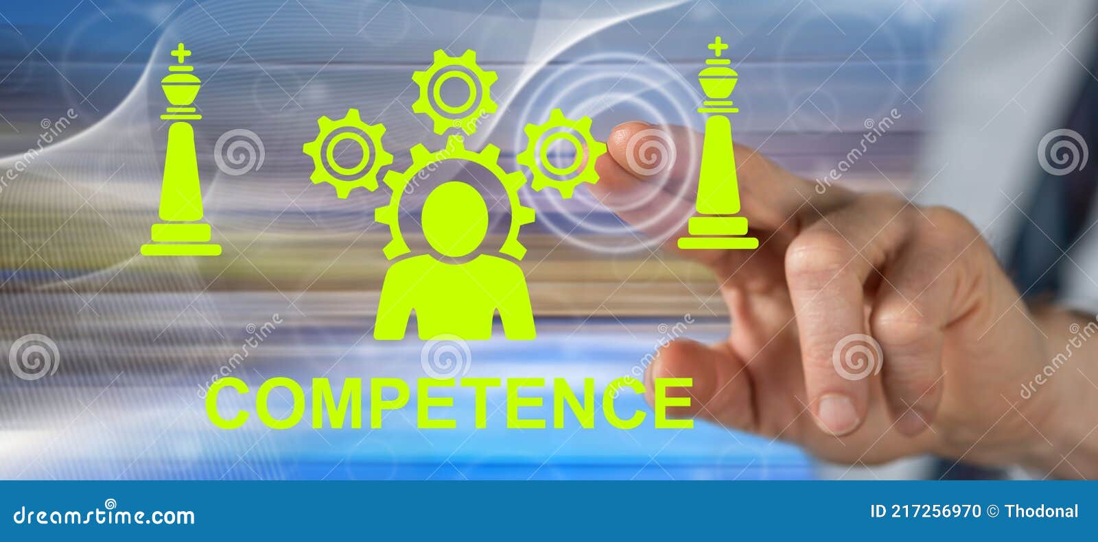 Man Touching a Competence Concept Stock Photo - Image of business ...