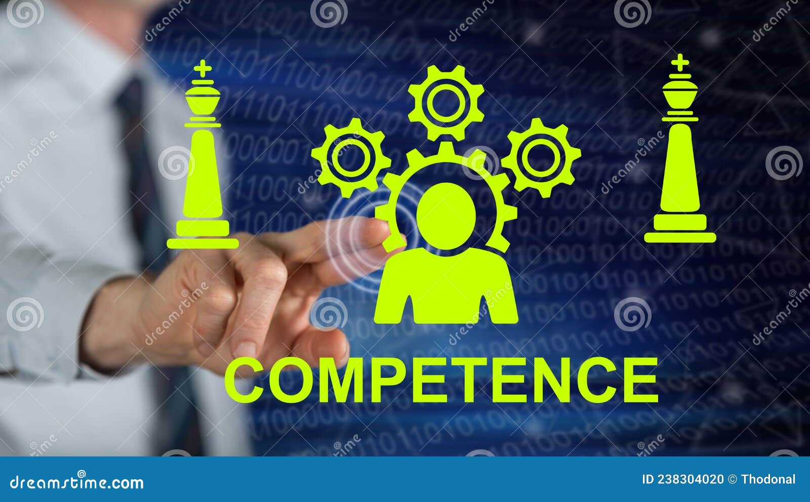 Man Touching a Competence Concept Stock Photo - Image of screen ...