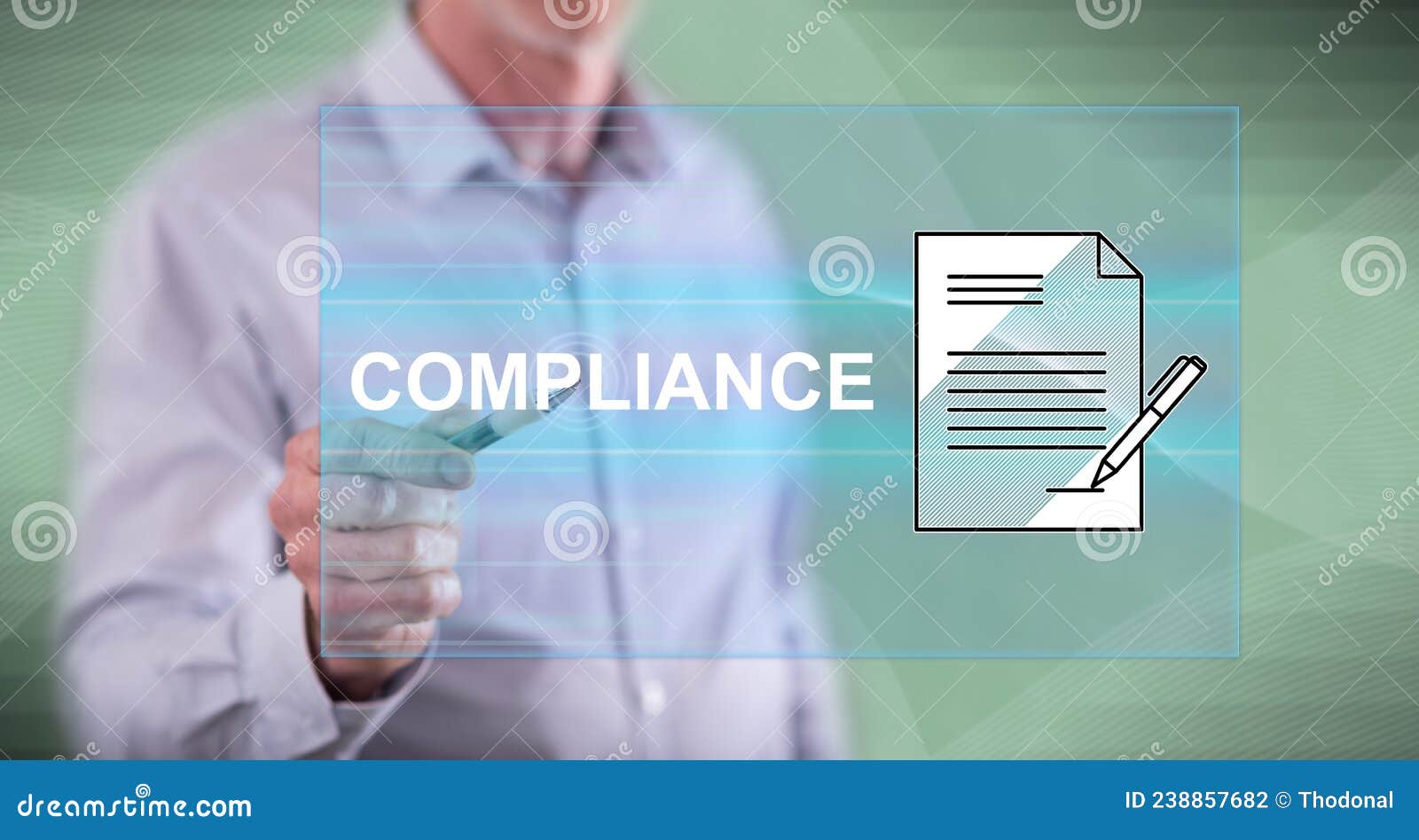 Man Touching a Compliance Concept Stock Photo - Image of compliance ...