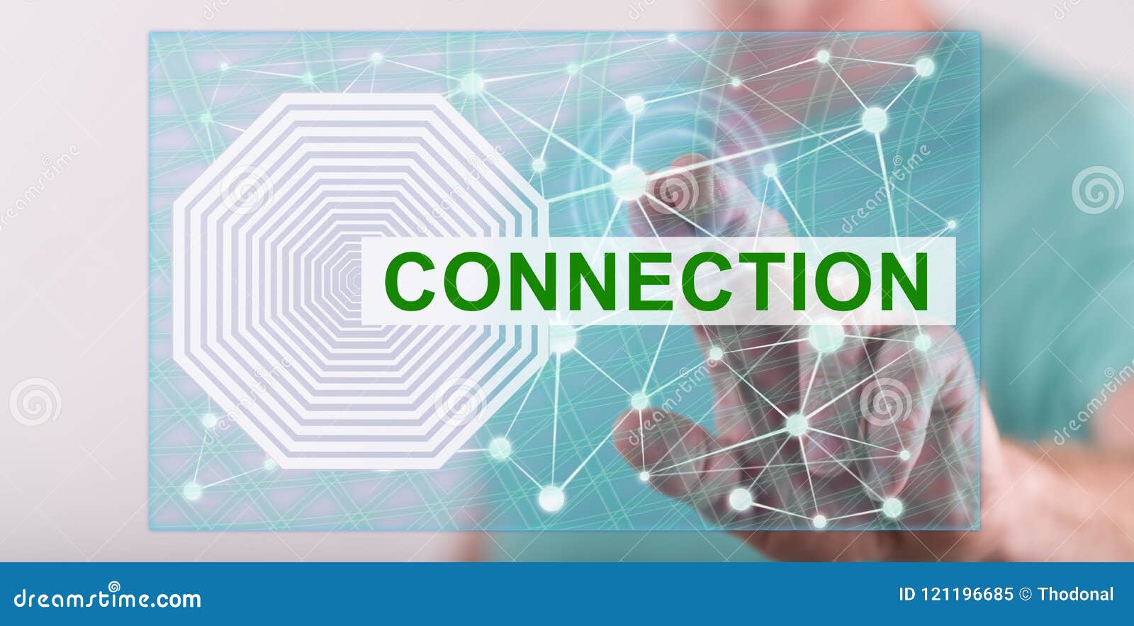 Man Touching a Connection Concept Stock Image - Image of finger ...