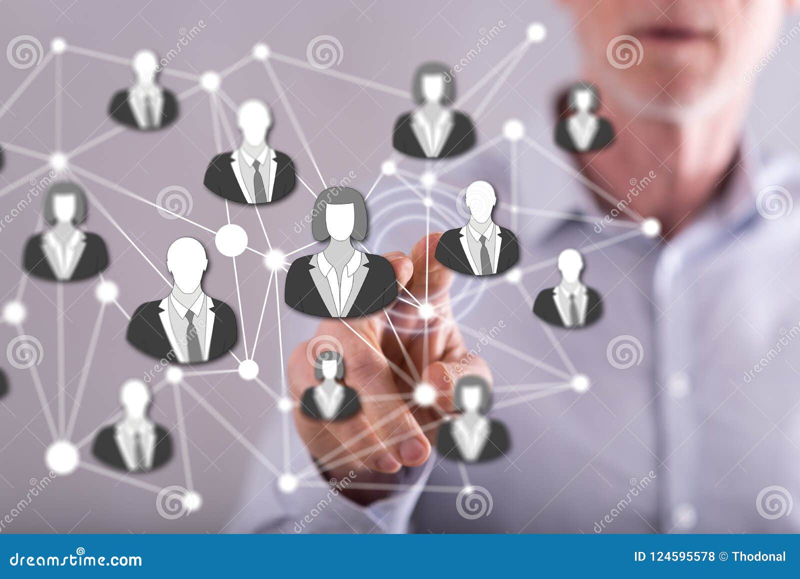Man Touching a Cooperation Concept Stock Photo - Image of human ...