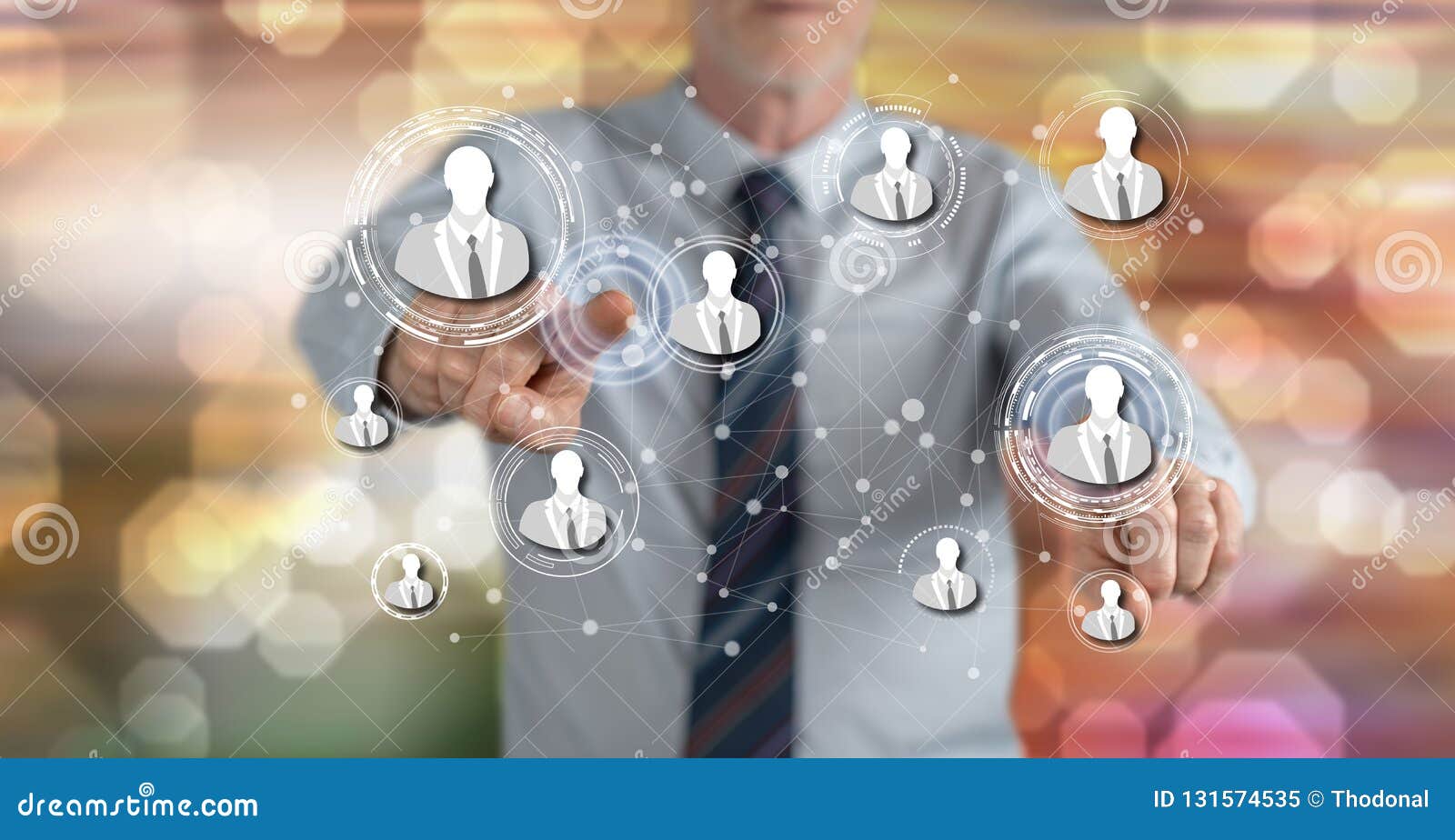 Man Touching a Cooperation Concept Stock Image - Image of community ...