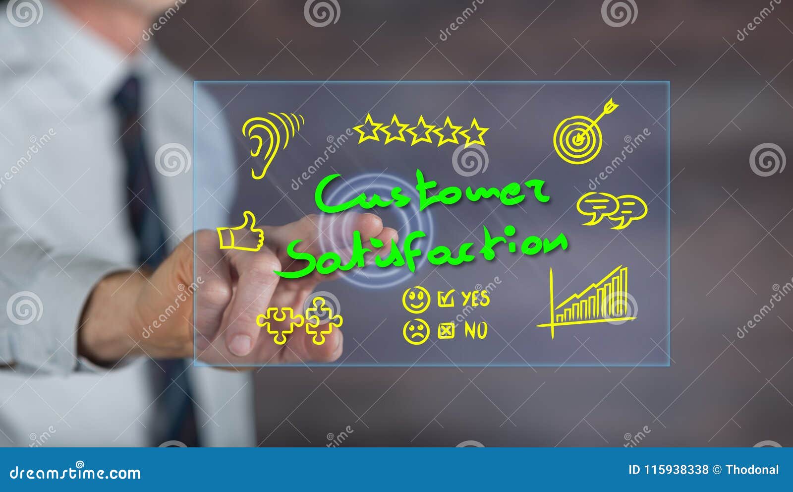 Man Touching a Customer Satisfaction Concept Stock Photo - Image of ...