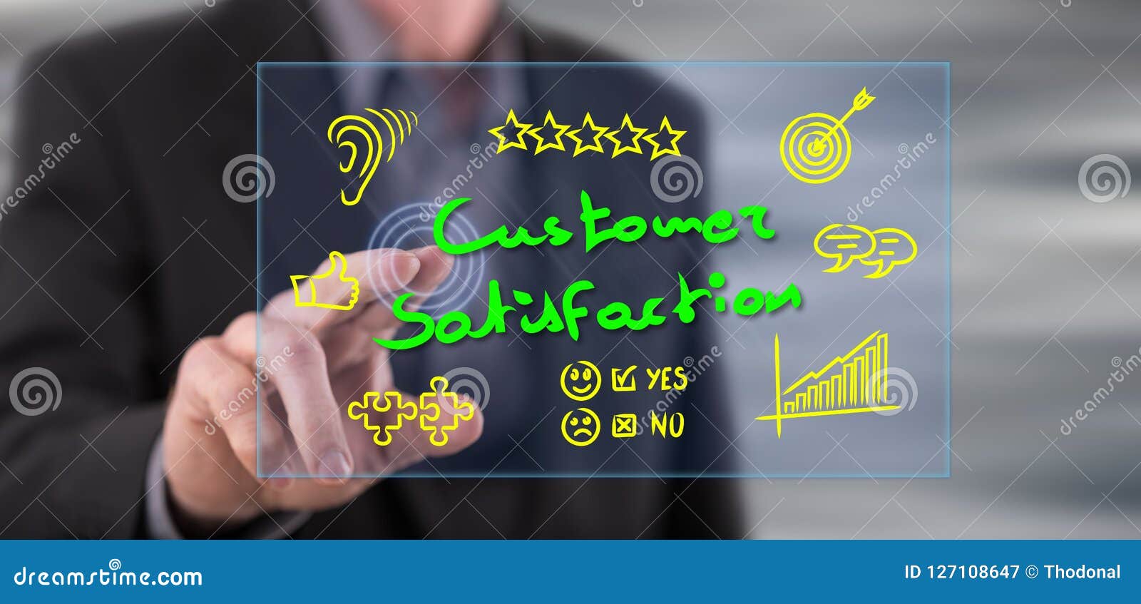 Man Touching a Customer Satisfaction Concept Stock Image - Image of ...