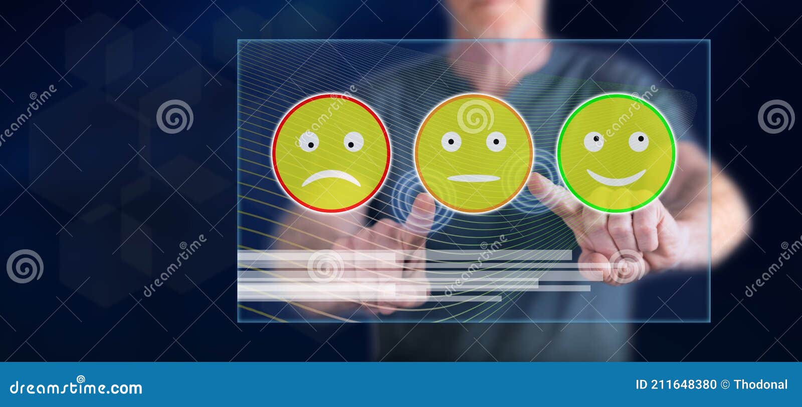 Man Touching a Customer Satisfaction Concept Stock Photo - Image of ...