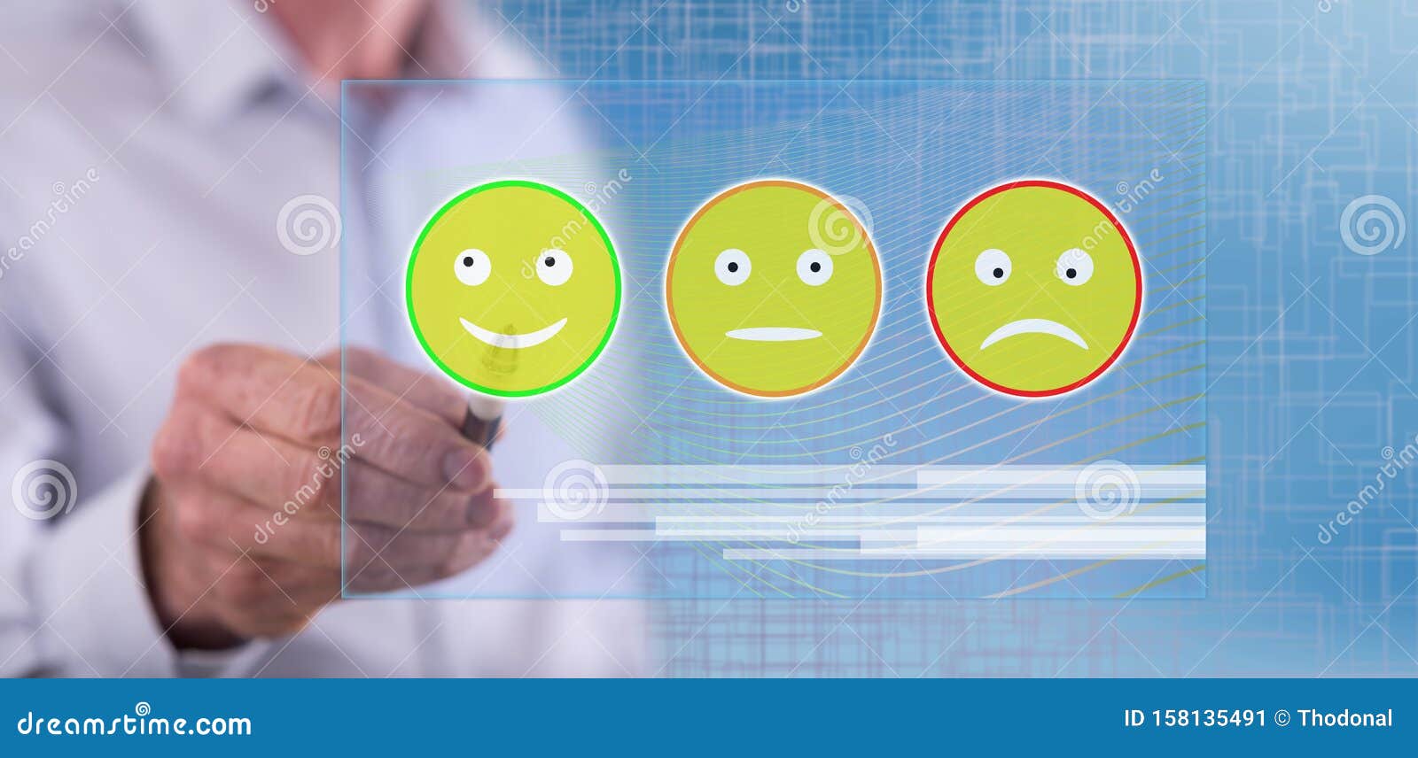 Man Touching a Customer Satisfaction Concept Stock Image - Image of ...