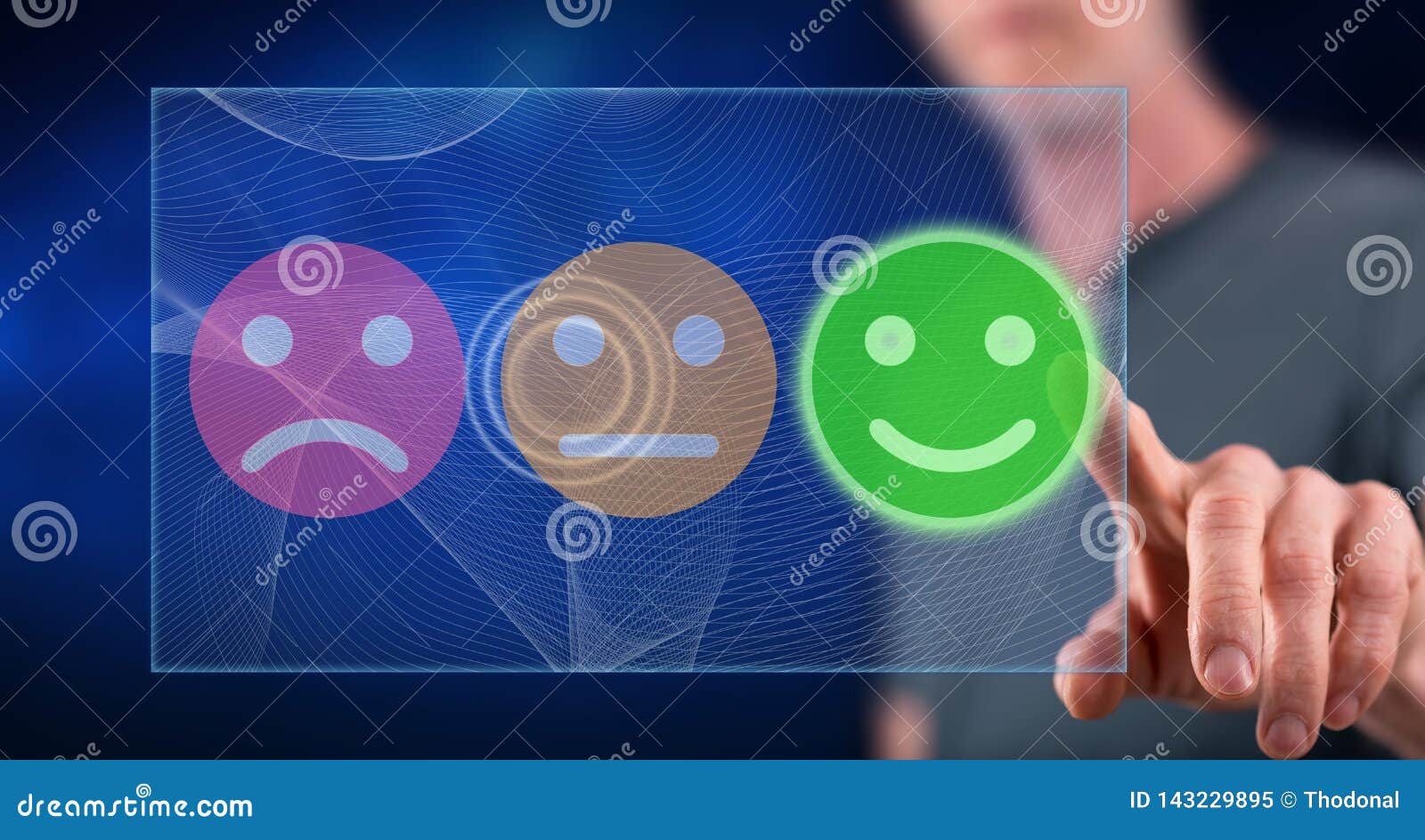 Man Touching Customer Satisfaction Concept Stock Image - Image of happy ...