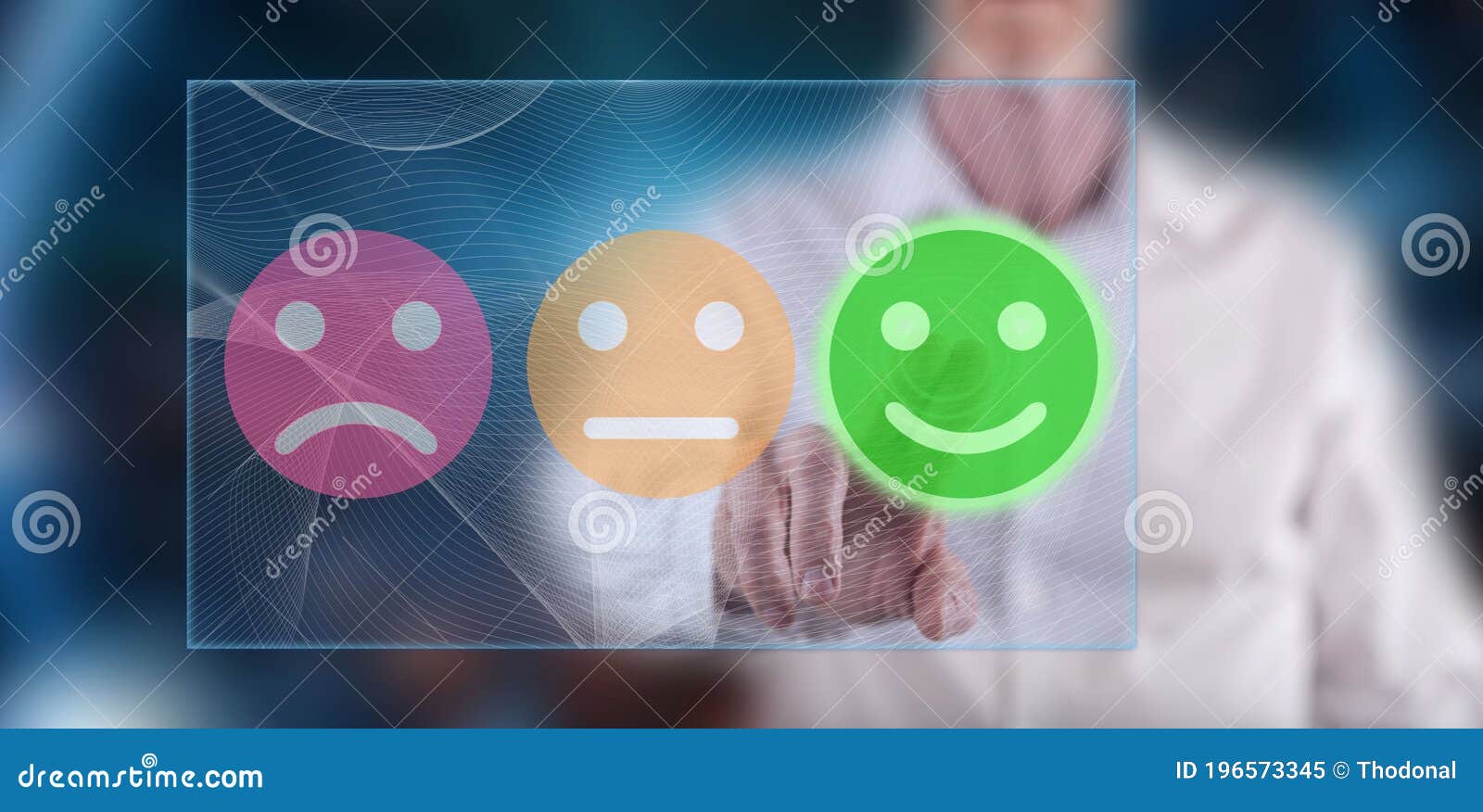 Man Touching a Customer Satisfaction Concept Stock Image - Image of ...