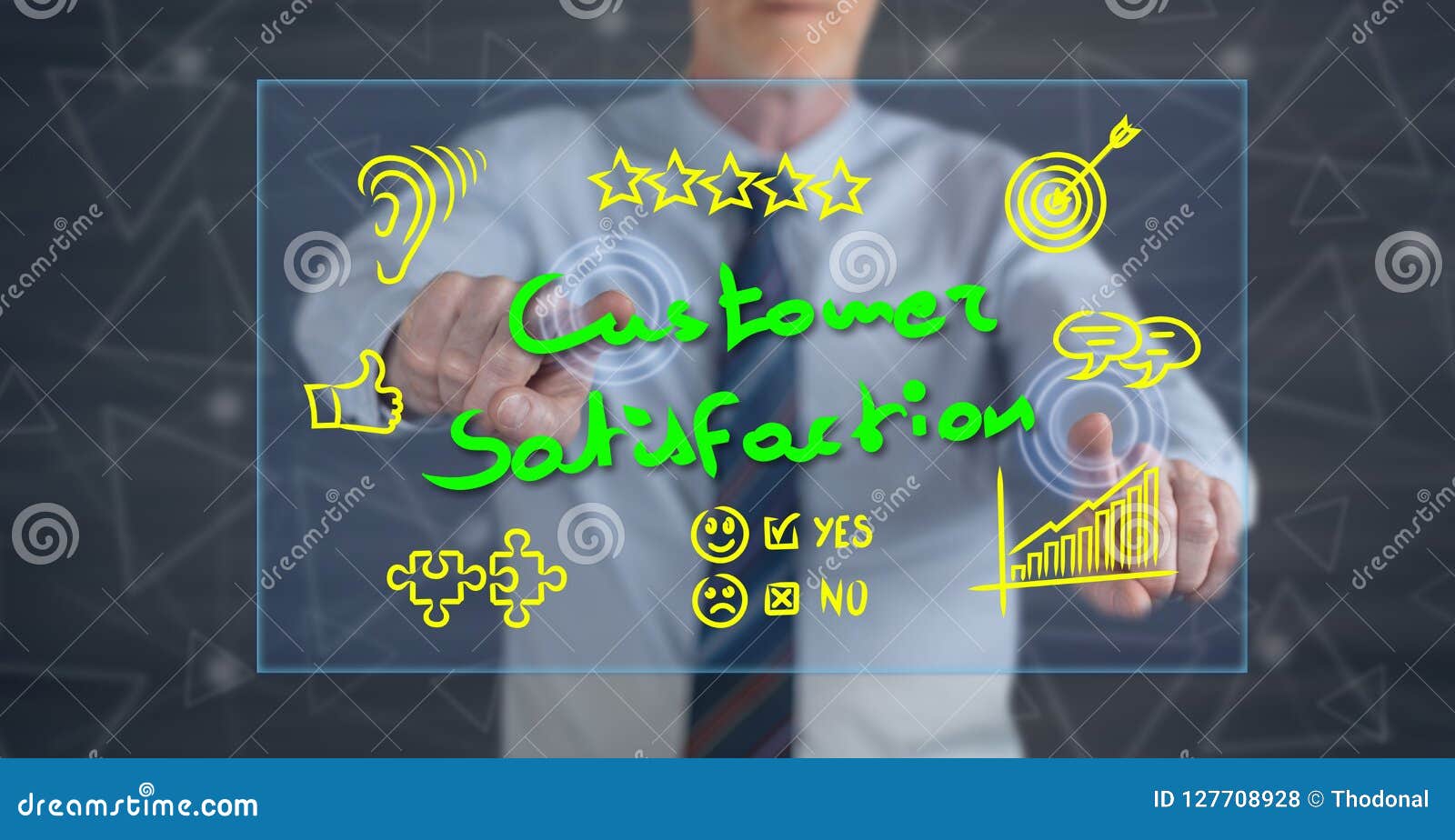 Man Touching a Customer Satisfaction Concept Stock Photo - Image of ...