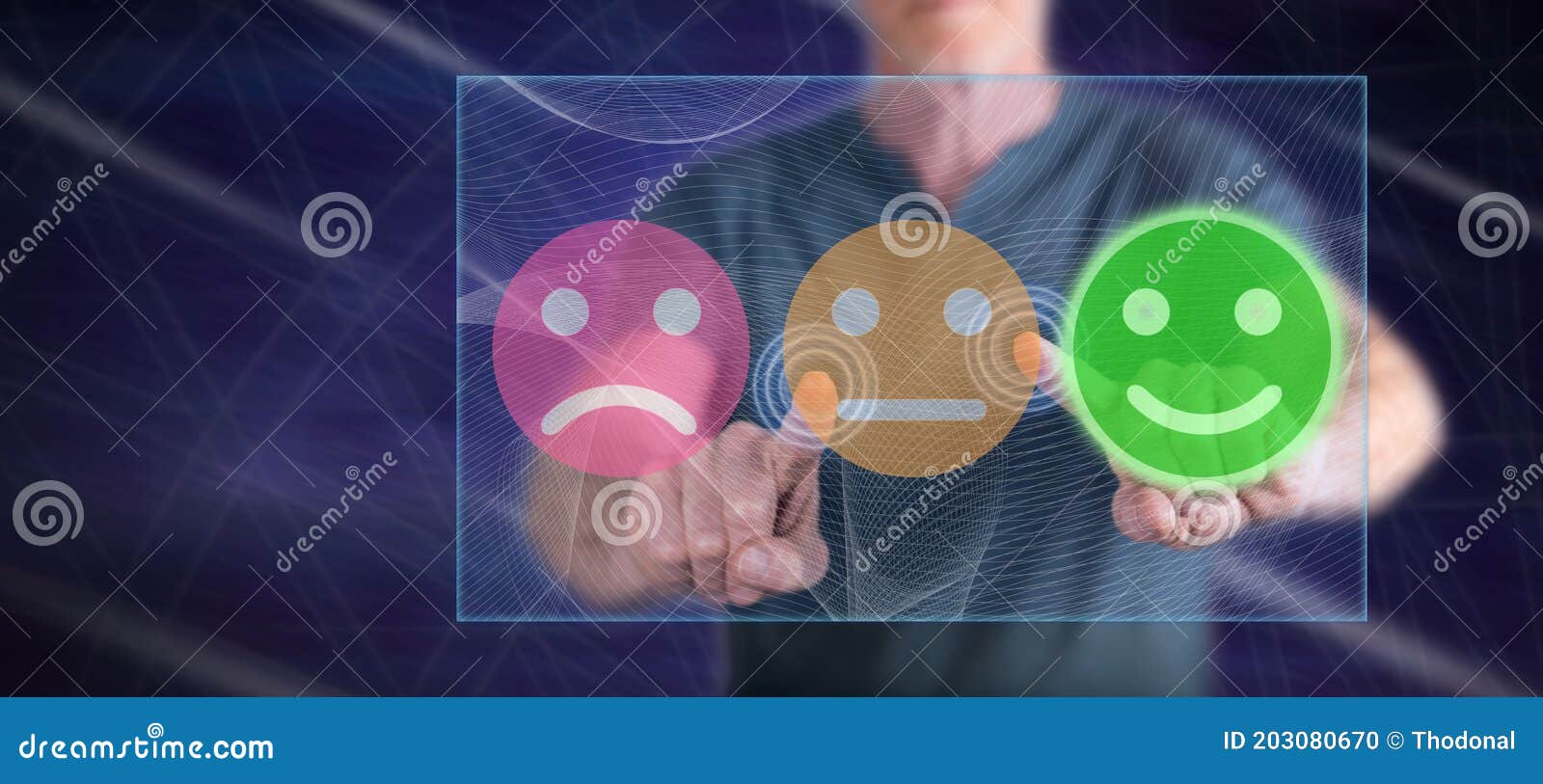 Man Touching a Customer Satisfaction Concept Stock Photo - Image of ...