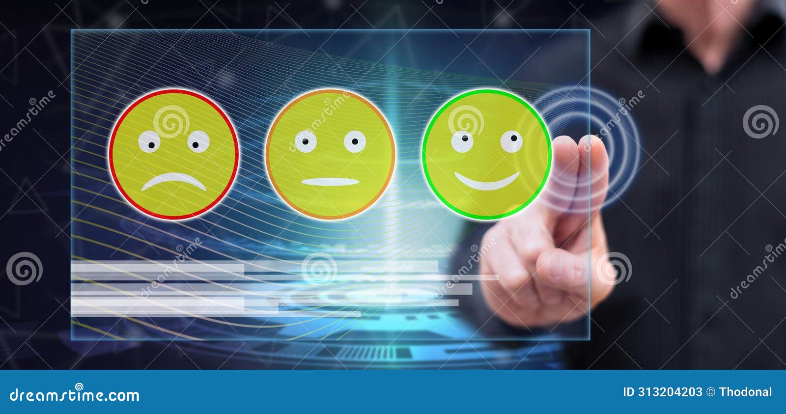 Man Touching a Customer Satisfaction Concept Stock Image - Image of ...