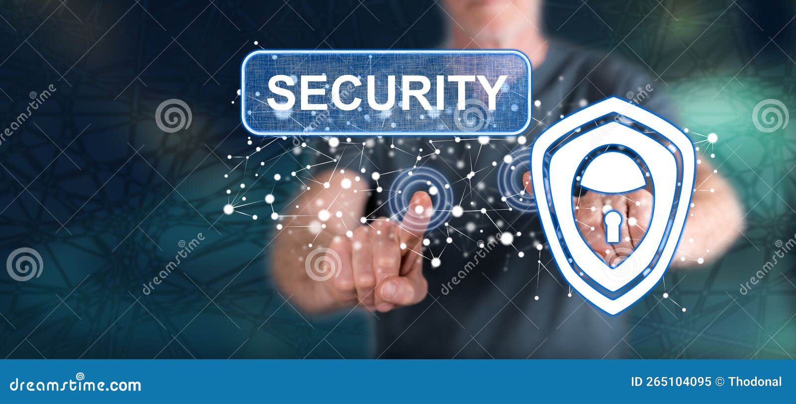 Man Touching a Cyber Security Concept Stock Image - Image of password ...