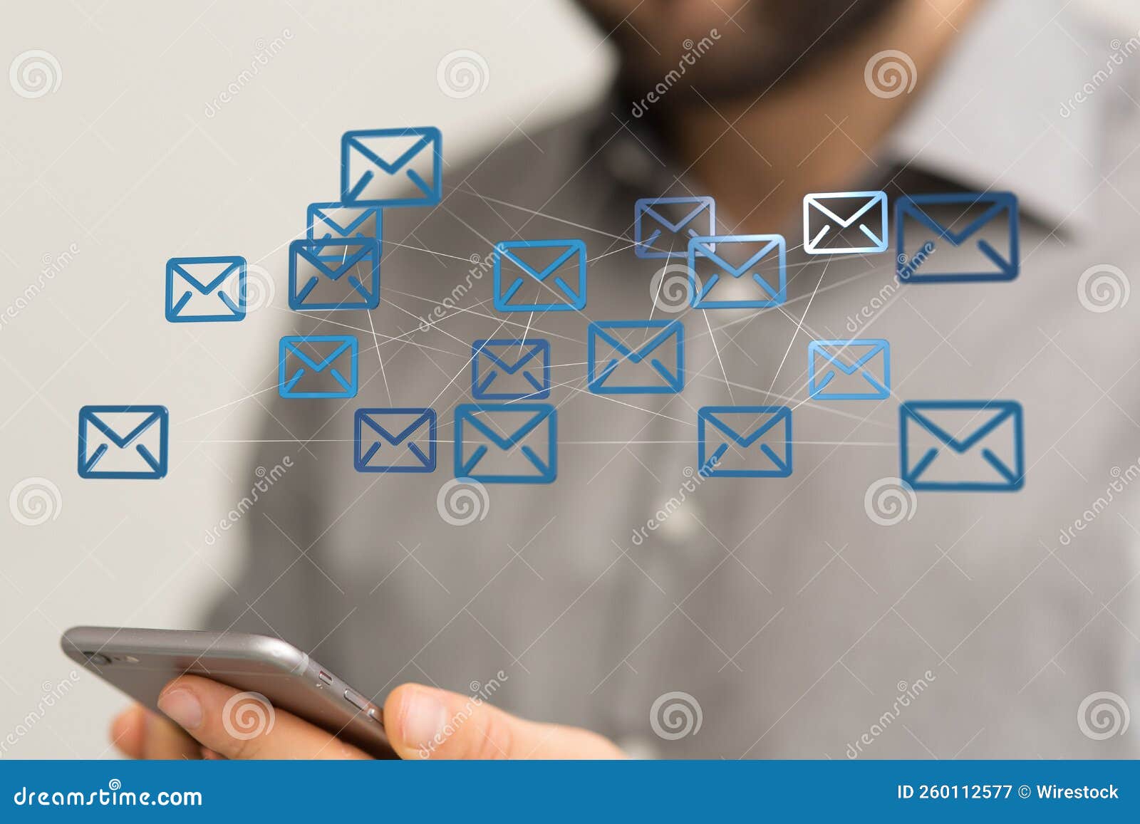 Man Touching 3D Rendered Communication Signs Stock Image - Image of ...