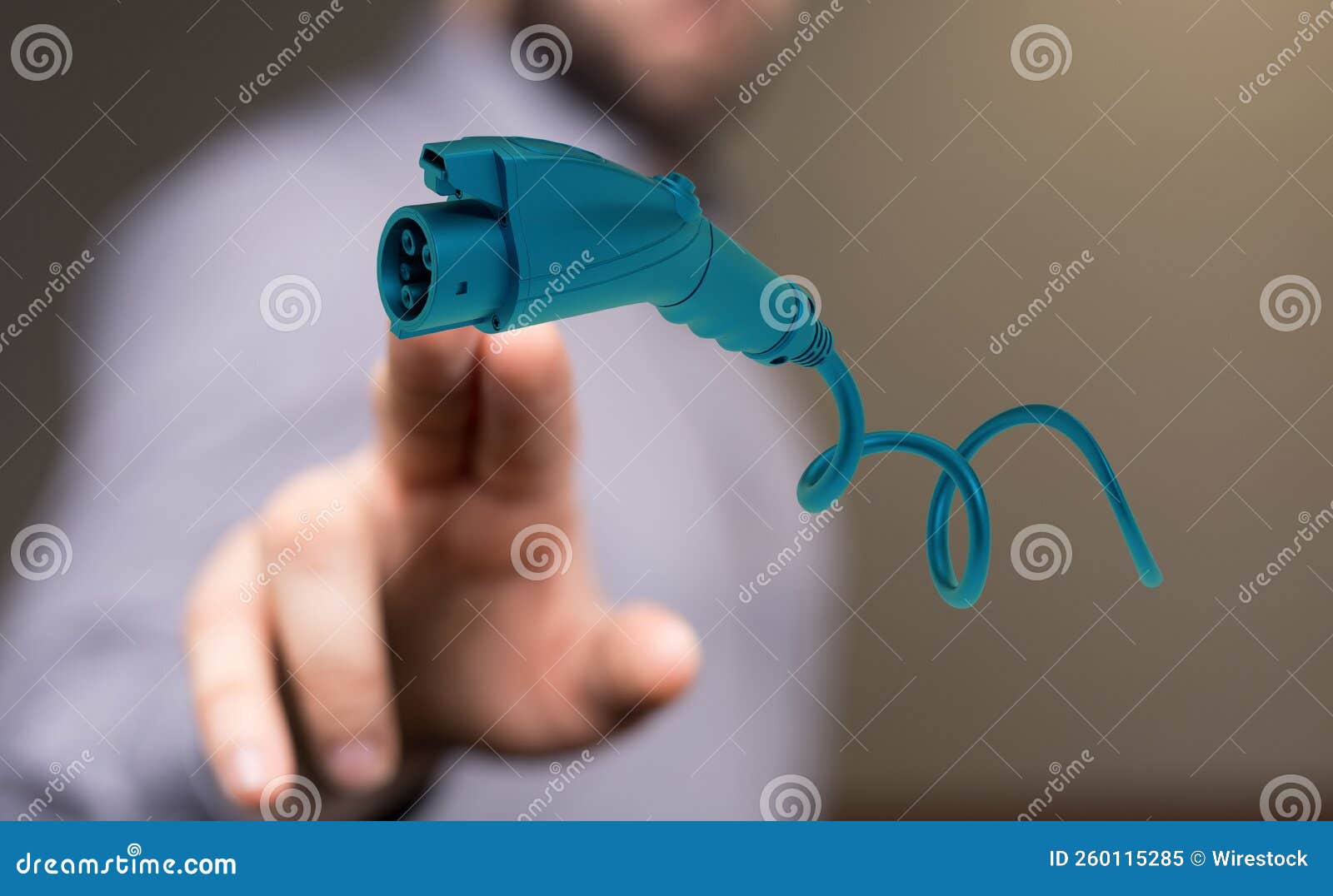Man Touching 3D Rendered Power Cable Pump Plug Signs Stock Image ...