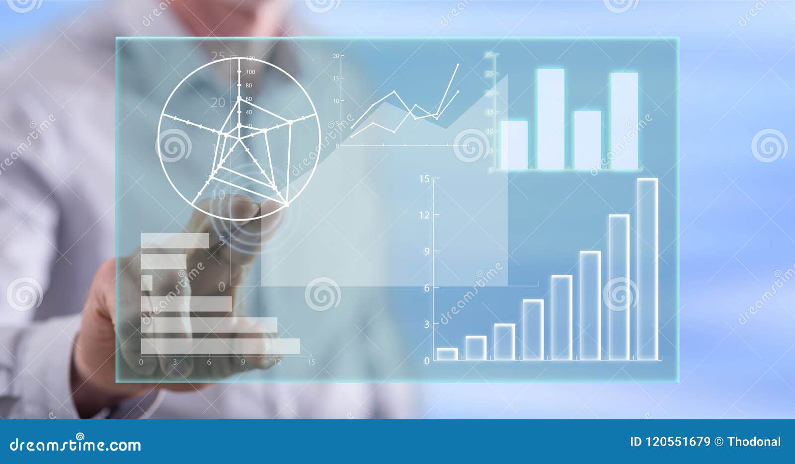 Man Touching a Data Analysis Concept Stock Image - Image of management ...