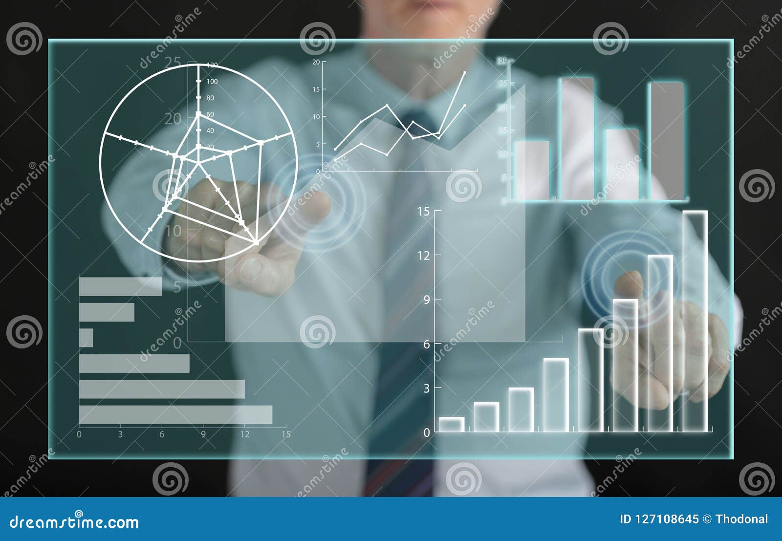 Man Touching a Data Analysis Concept Stock Image - Image of digital ...