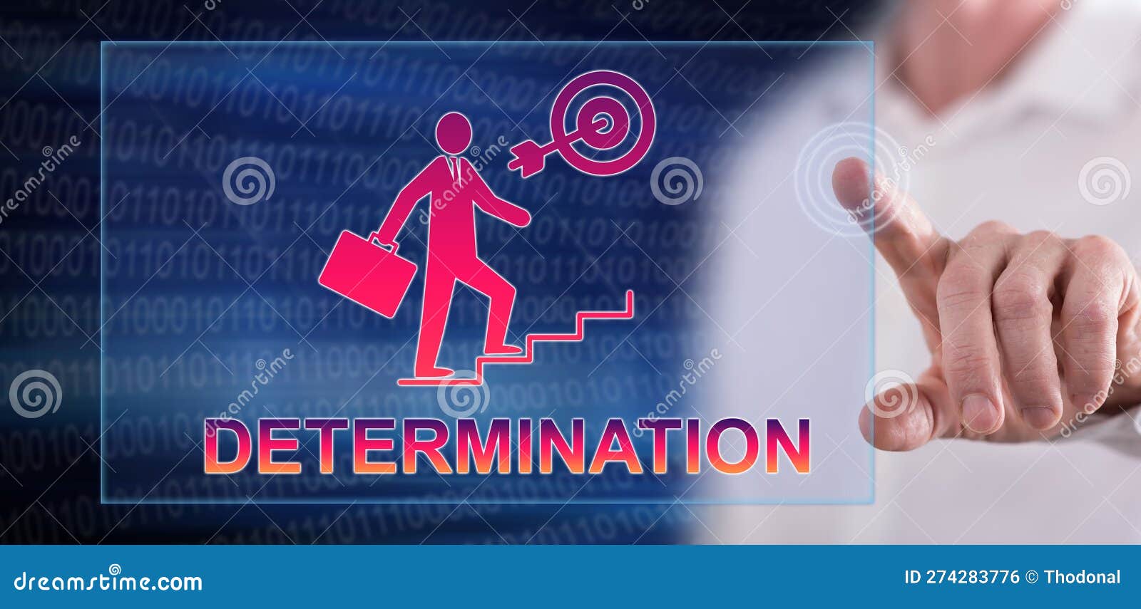 Man Touching a Determination Concept Stock Photo - Image of strength ...