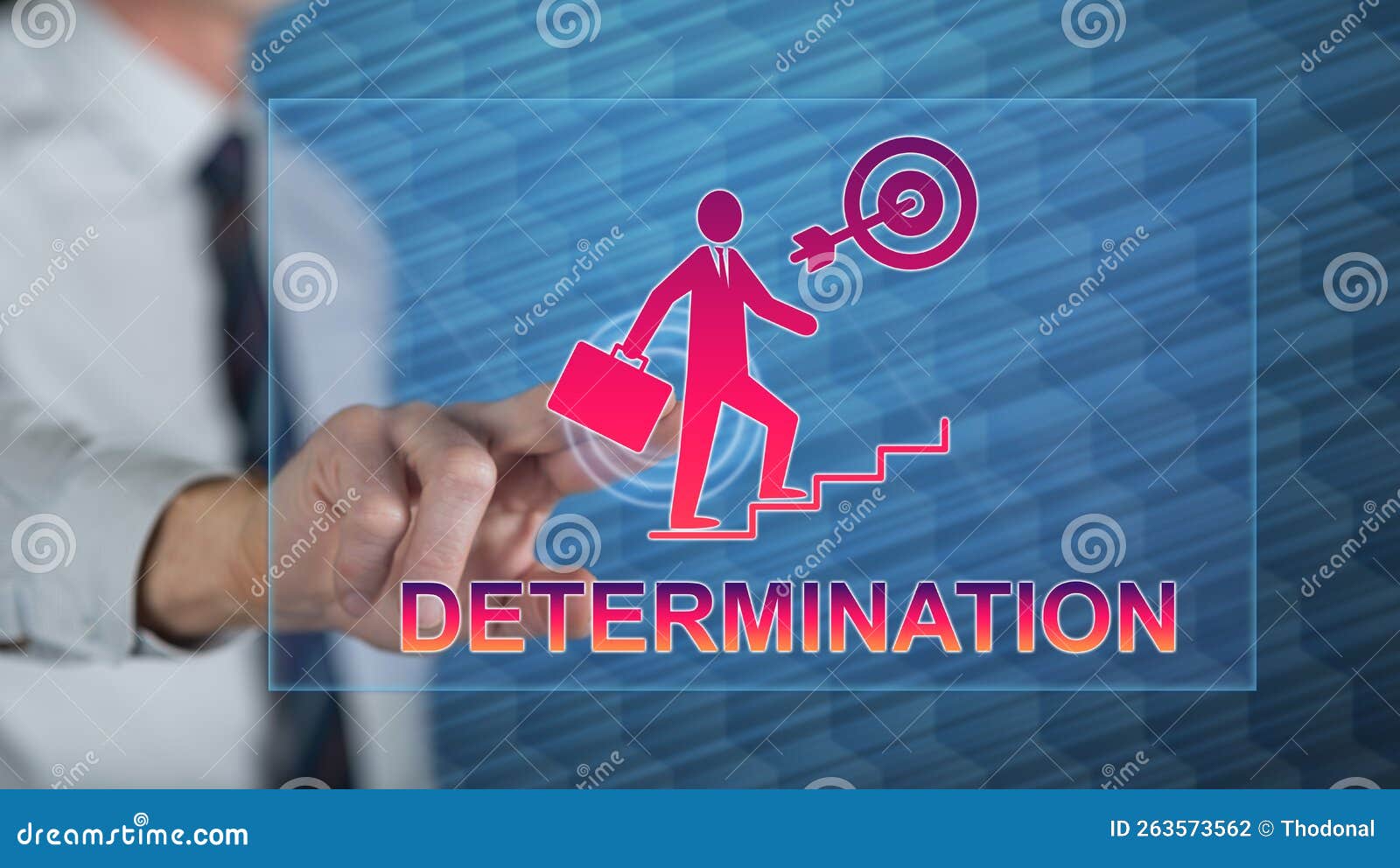Man Touching a Determination Concept Stock Photo - Image of strength ...