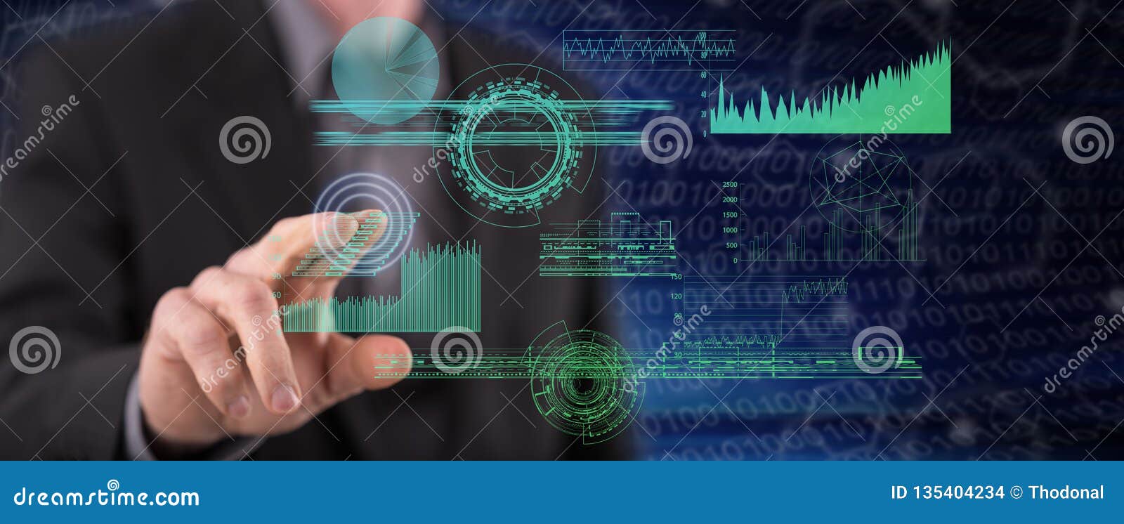 Man Touching a Digital Analytics Concept Stock Photo - Image of data ...