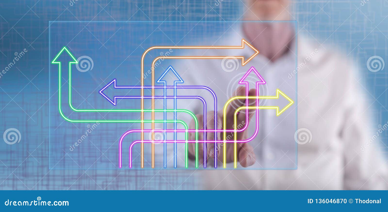 Man Touching a Digital Decision Concept Stock Photo - Image of ...