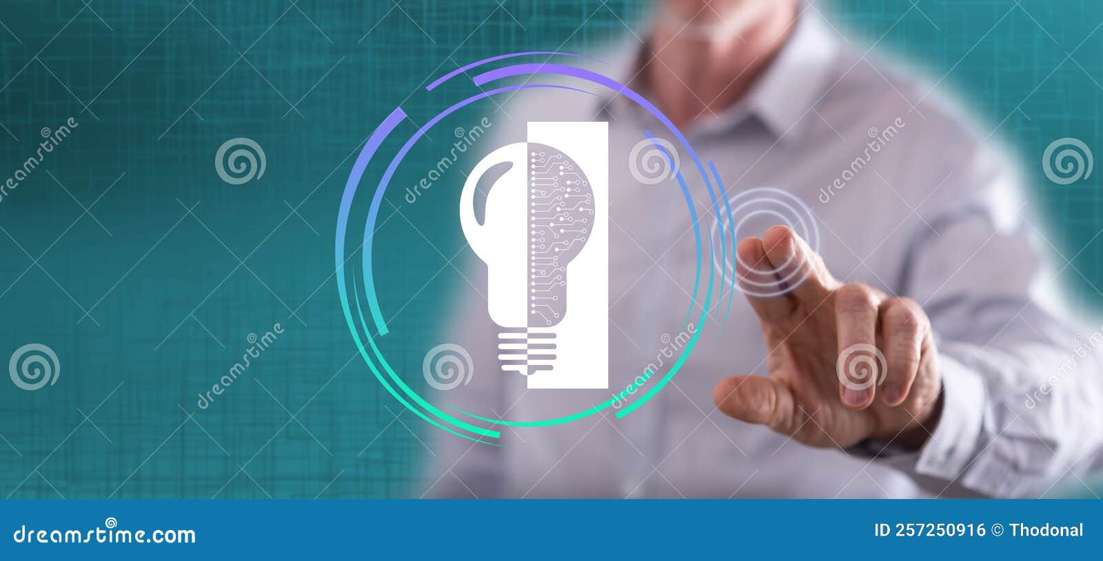 Man Touching Digital Disruption Concept Stock Photo - Image of symbol ...