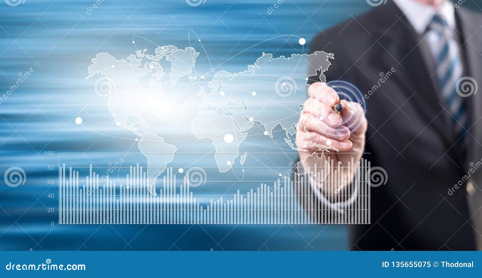Man Touching a Digital Marketing Statistics Concept Stock Illustration ... Man Touching a Digital Marketing Statistics Concept Stock Illustration ...