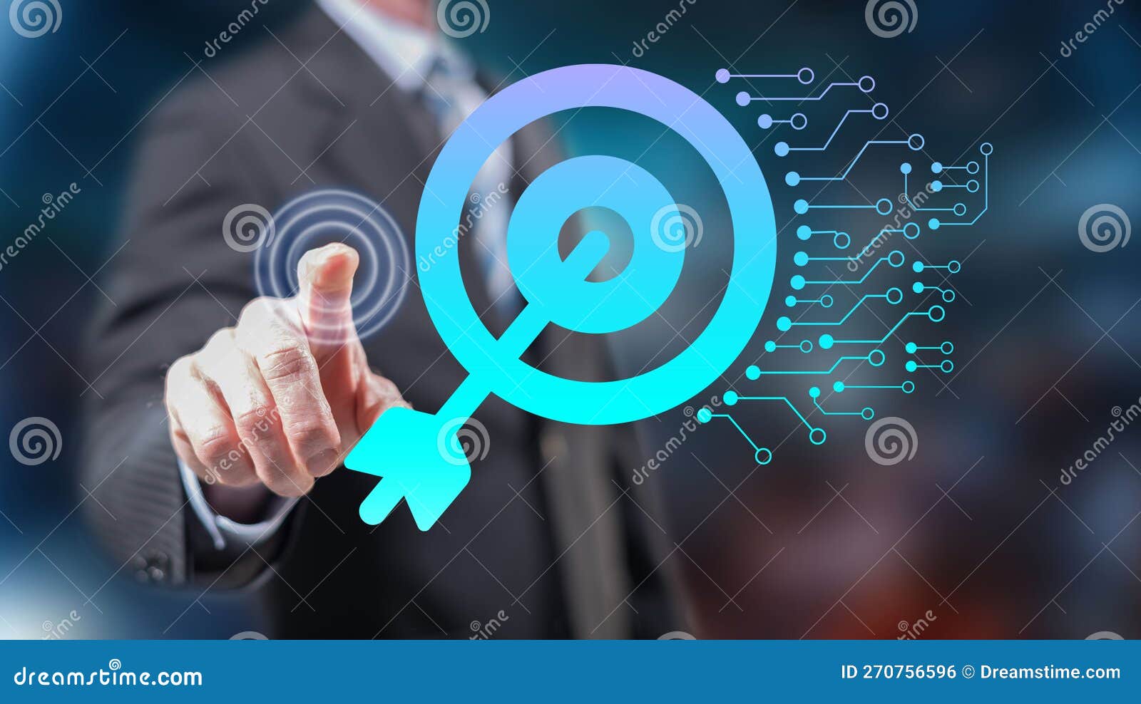 Man Touching a Digital Strategy Concept Stock Photo - Image of touch ...