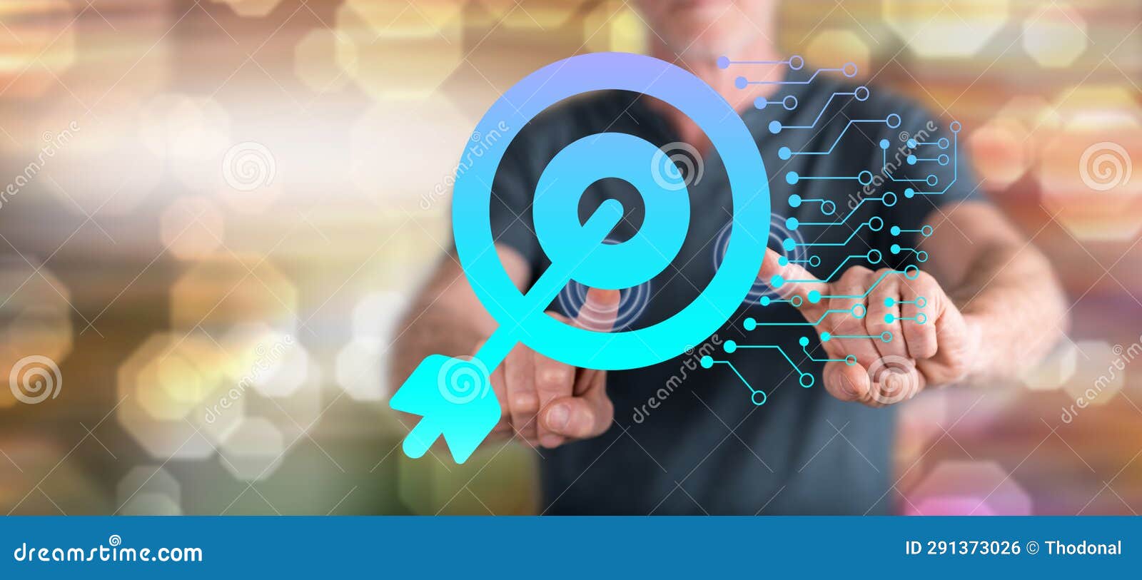 Man Touching a Digital Strategy Concept Stock Photo - Image of ...