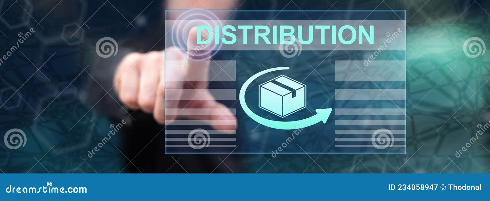 Man Touching a Distribution Concept Stock Image - Image of business ...