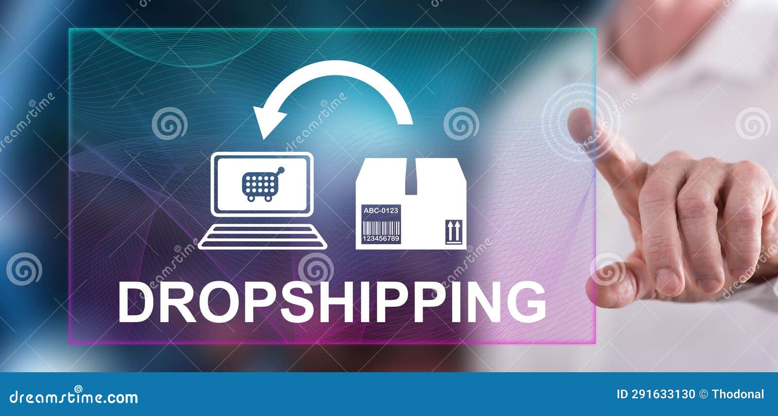 Man Touching a Dropshipping Concept Stock Photo - Image of customer ...